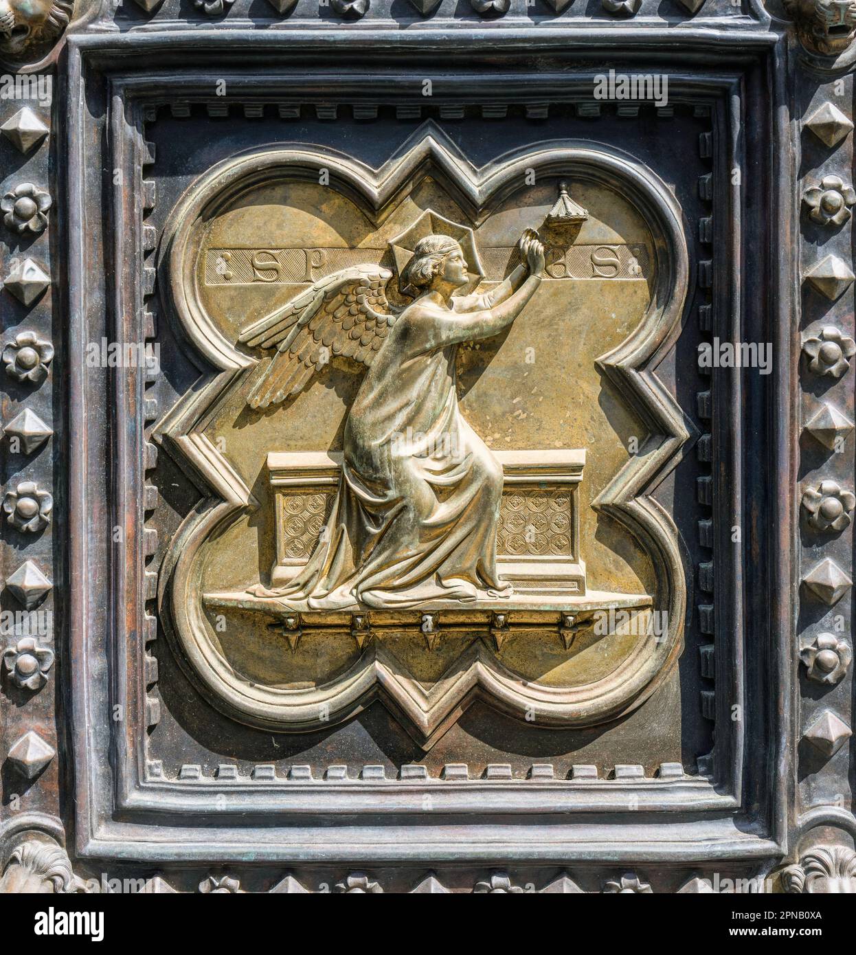 Panel depicting Hope on the south door of the Battistero di San ...