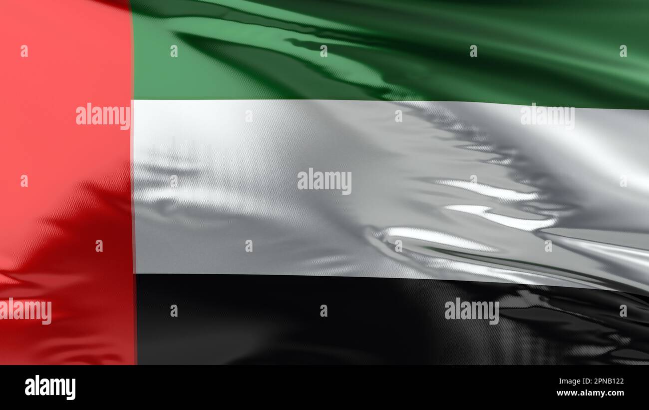 Flag of United Arab Emirates Waving in the wind, uae National flag wave ...
