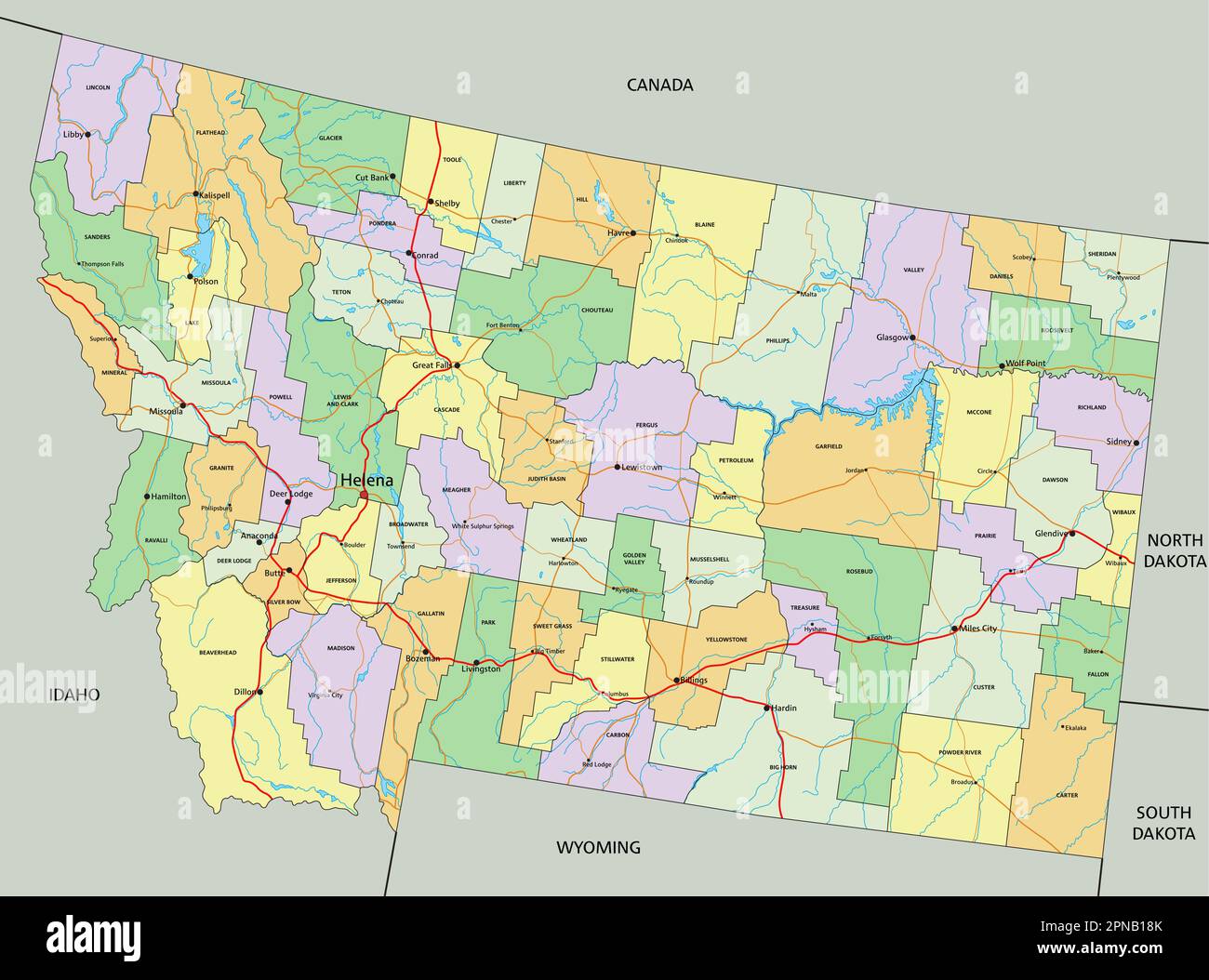 montana physical map