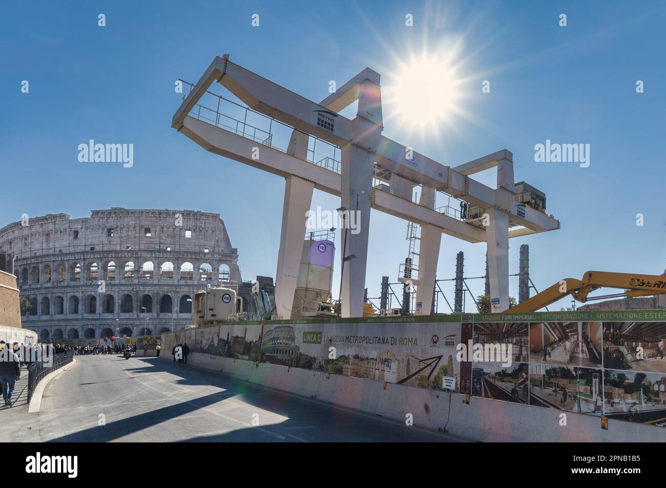 Rome, Italy, February /12/2023: Subway construction work on line C in ...