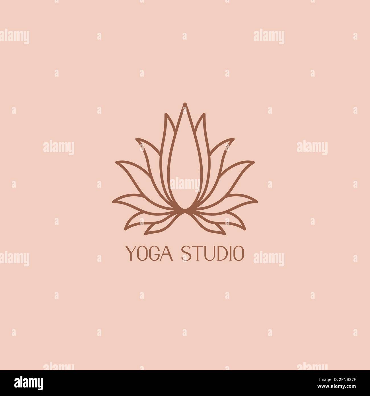 Logo lotus flower for the studio of yoga and spiritual practices. A ...