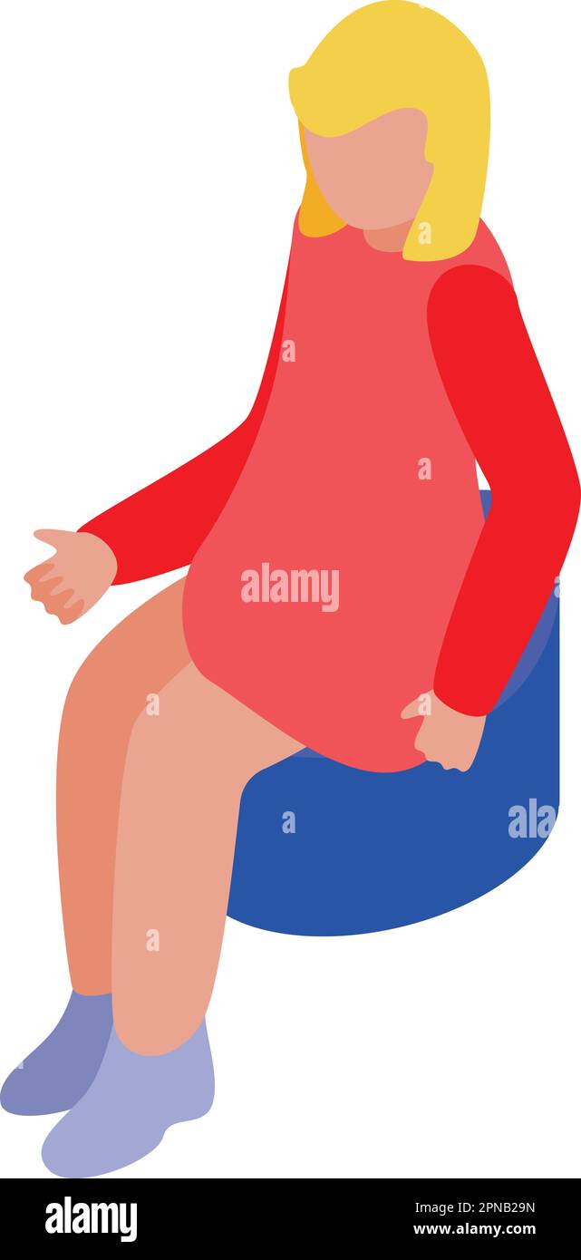 Girl on potty icon isometric vector. Baby child. Toilet kid Stock ...