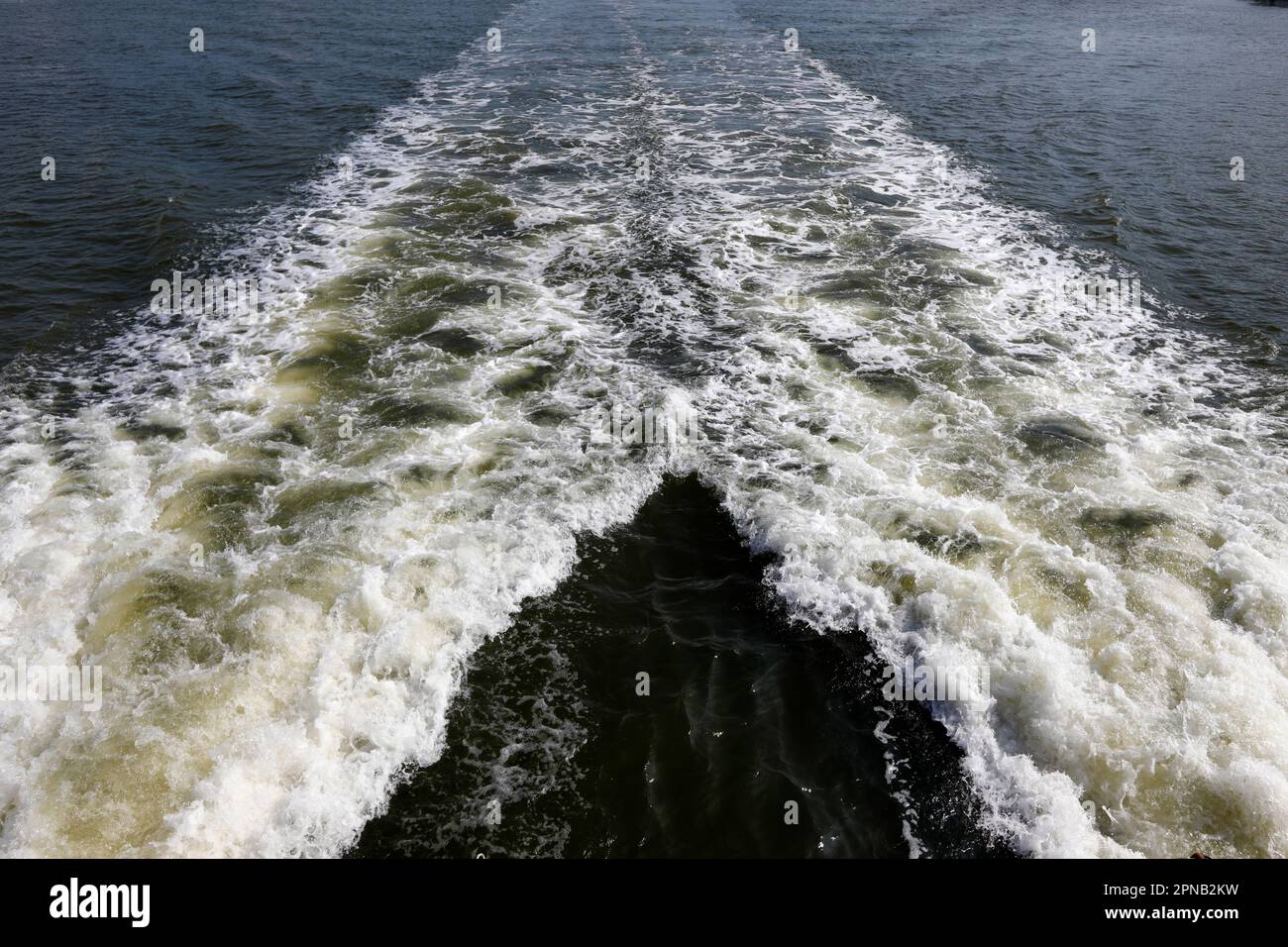 Trail way of speed boat on Mekong river. Phu Quoc. Vietnam Stock Photo ...