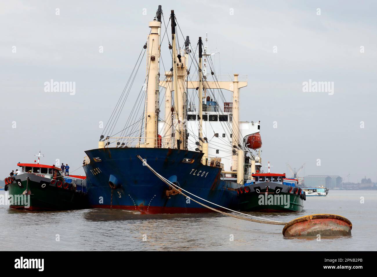 Cargo ship in Saigon harbour. Ho Chi Minh City. Vietnam Stock Photo - Alamy