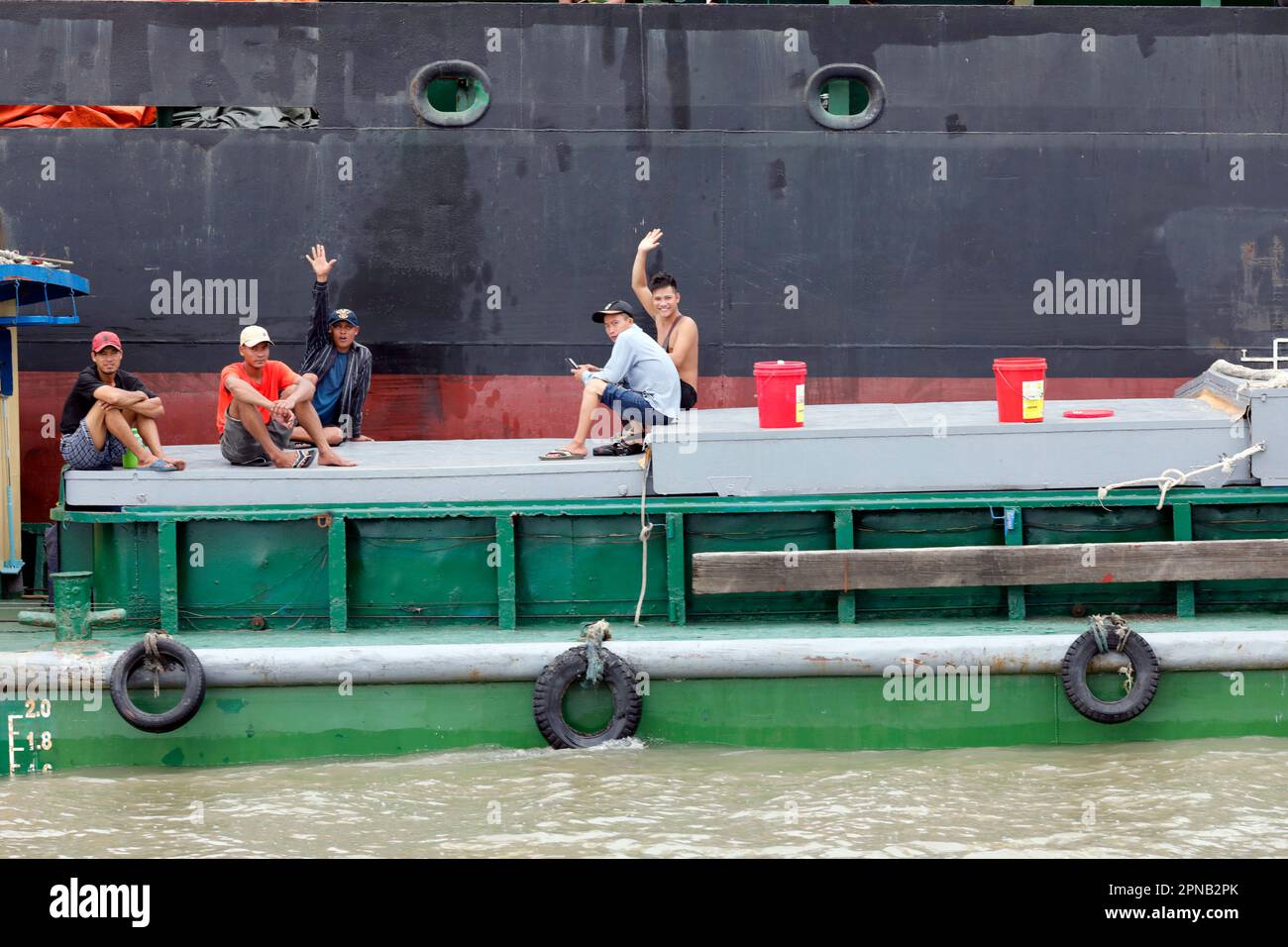 Cargo ship in Saigon harbour. Ho Chi Minh City. Vietnam Stock Photo - Alamy