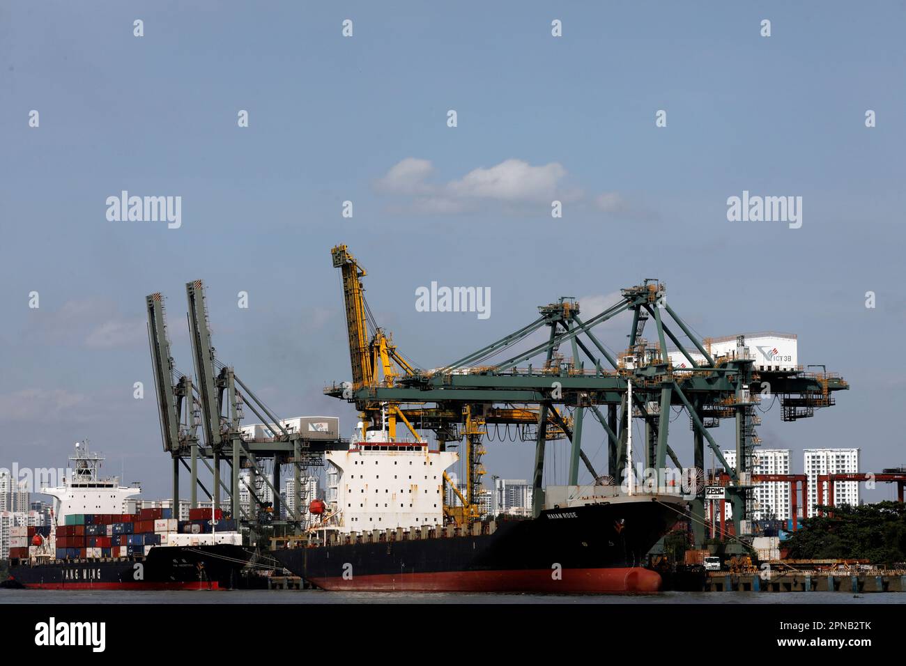 Cargo ship in Saigon harbour. Ho Chi Minh City. Vietnam Stock Photo - Alamy