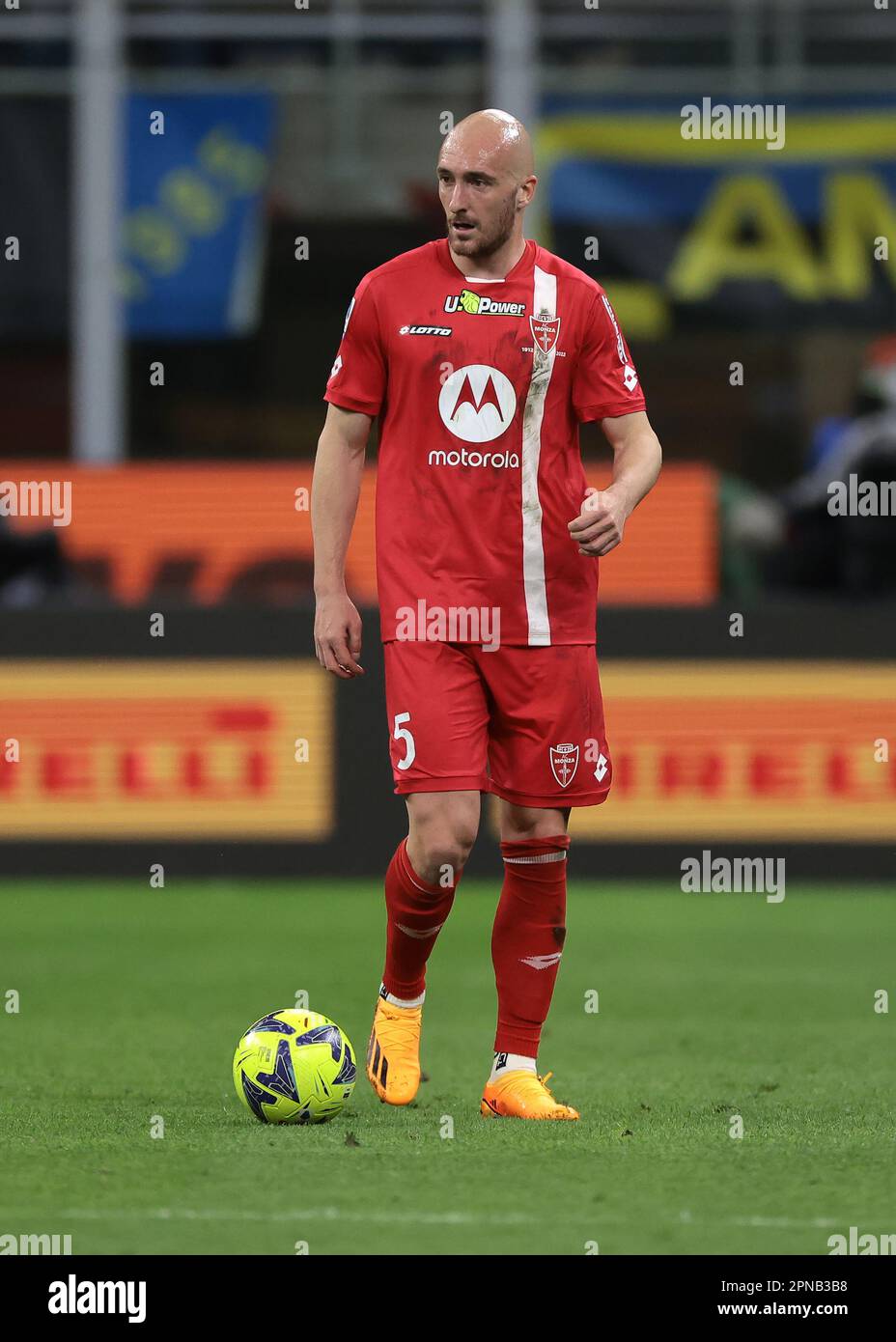 Milan, Italy, 15th April 2023. Luca Caldirola of AC Monza during the ...