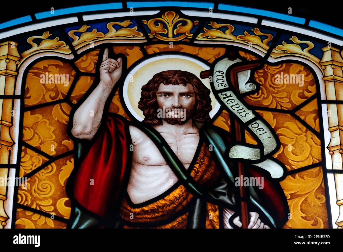 Thi Nghe Church. Stained glass. Saint John the Baptist. Ho Chi Minh ...