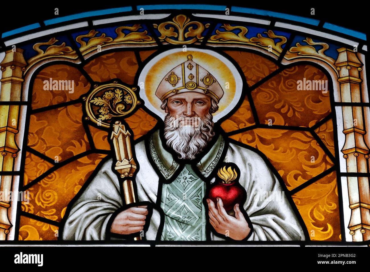 Thi Nghe Church. Stained glass. Saint Augustine of Hippo. Ho Chi Minh ...