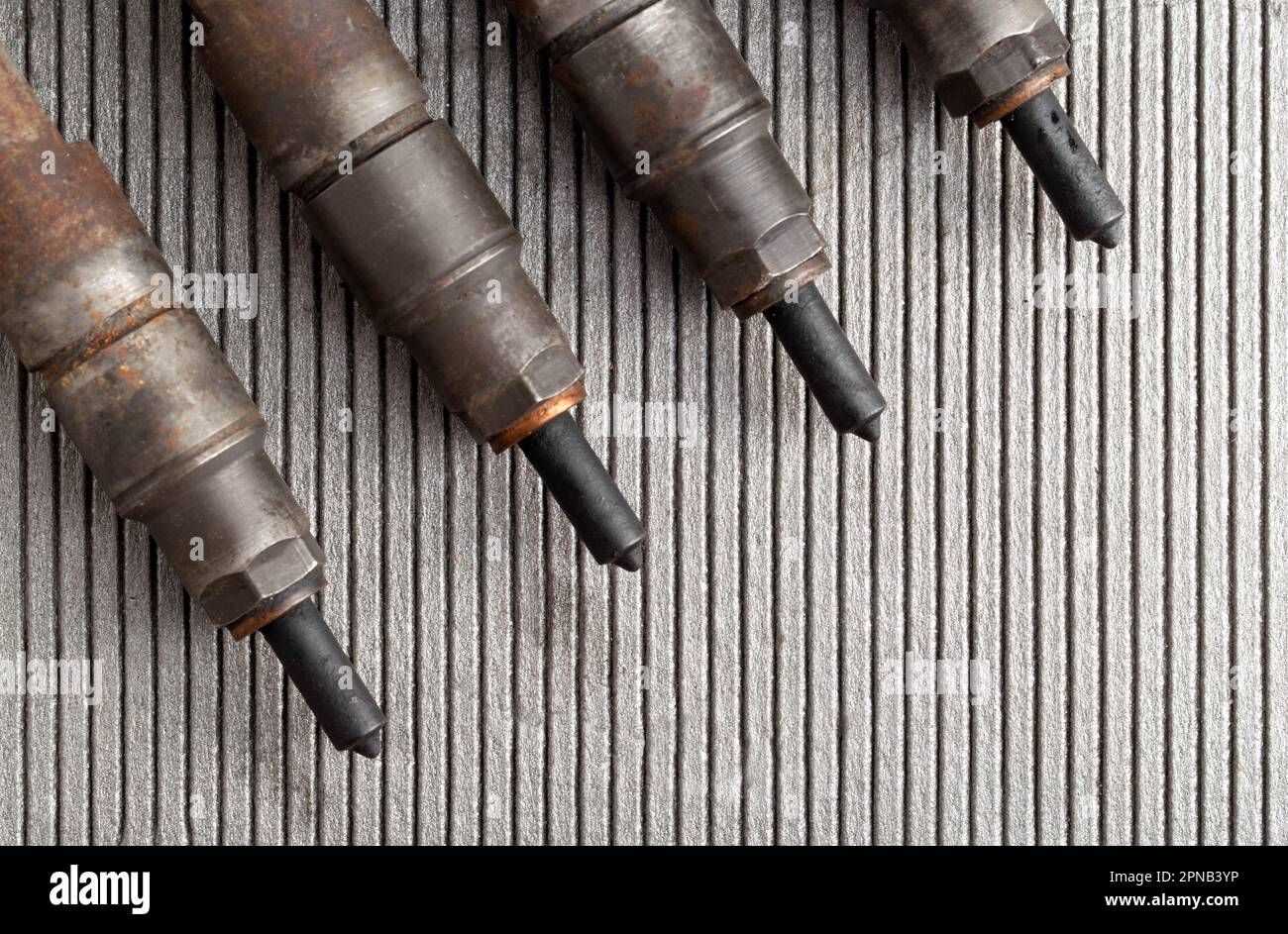 Injectors with diesel engine fuel supply system. Fuel spray. Automotive ...