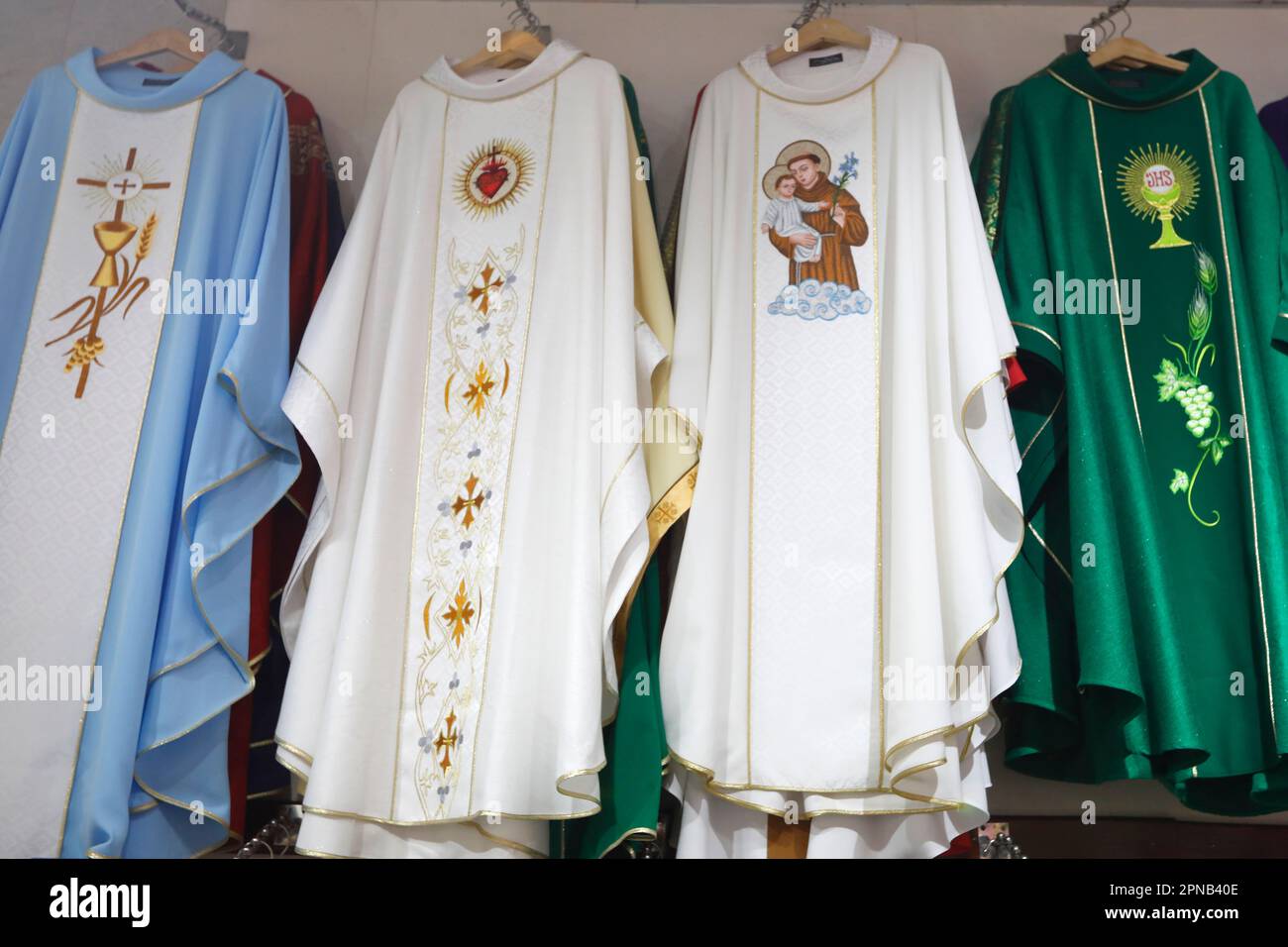 Chasubles for priest with religious symbols embroderies for sale in a ...