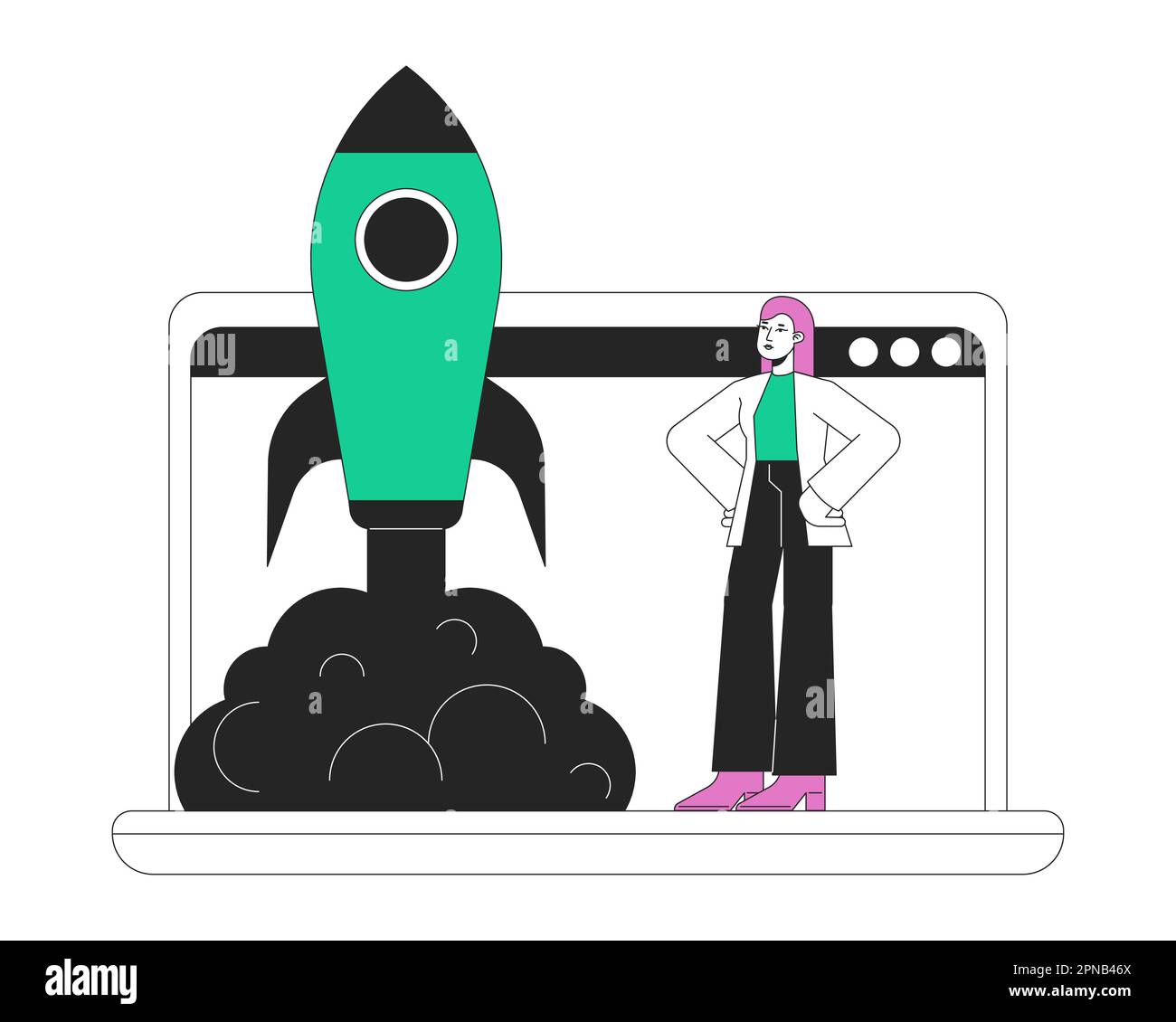 Online startup flat line concept vector spot illustration Stock Vector Image & Art - Alamy