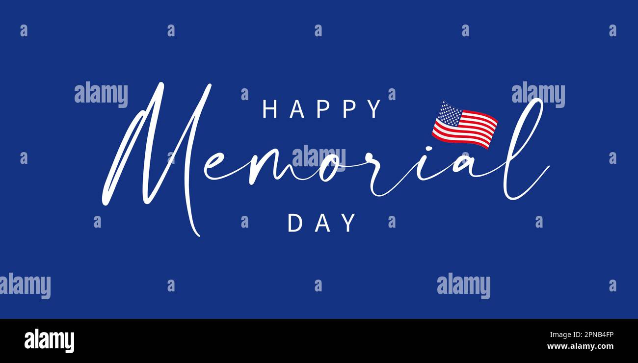Happy Memorial Day holiday in USA lettering card. Calligraphy and flag ...