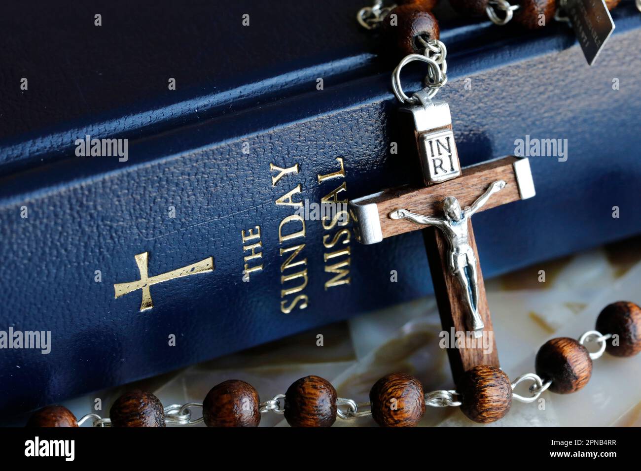 Sunday missal with crucifix Stock Photo - Alamy