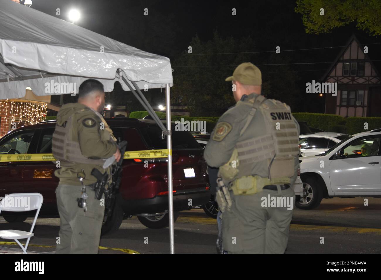 Paterson, United States. 18th Apr, 2023. Police officers with long guns ...