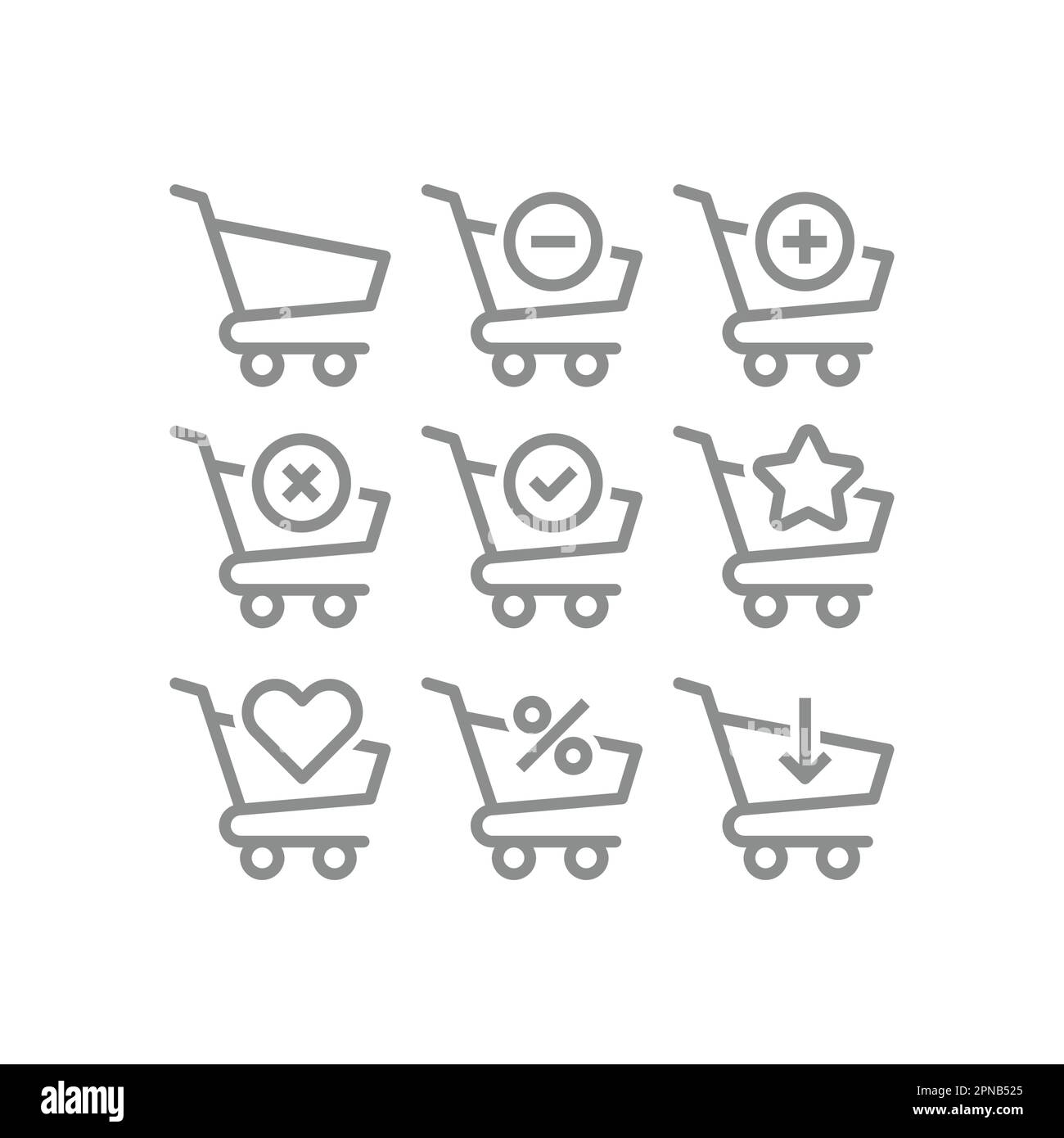Shopping cart with checkmark, arrows line icon set. Add to cart with ...