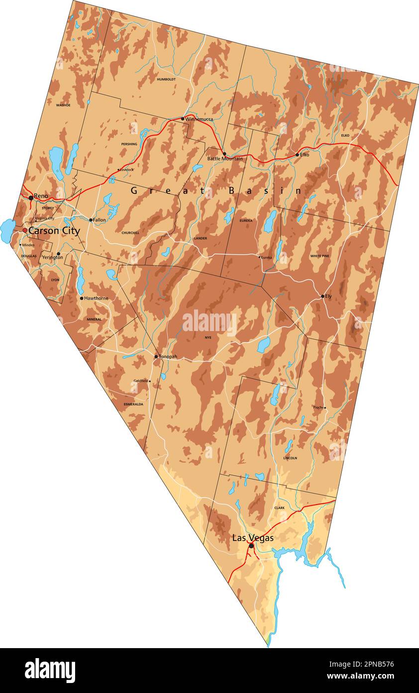 Map nevada Cut Out Stock Images & Pictures - Alamy