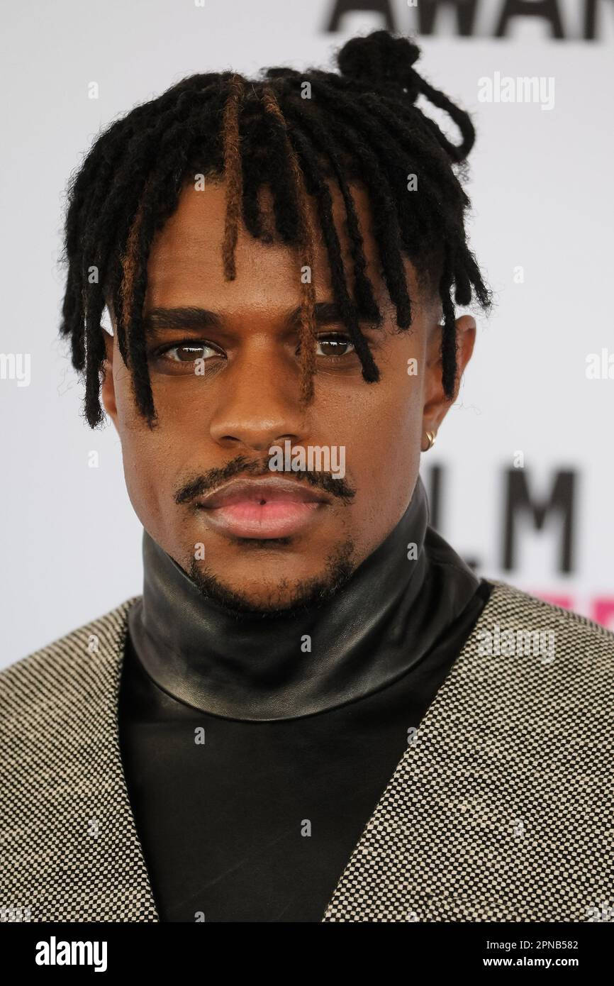 Jeremy Pope photographed attending the Film Independant Sprit Awards at ...