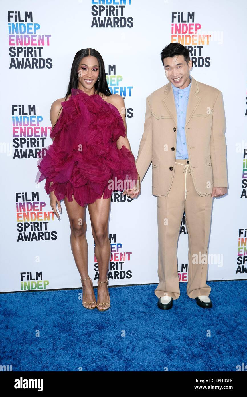 Michaela Jaé Rodriguez and Joel Kim Booster photographed attending the ...