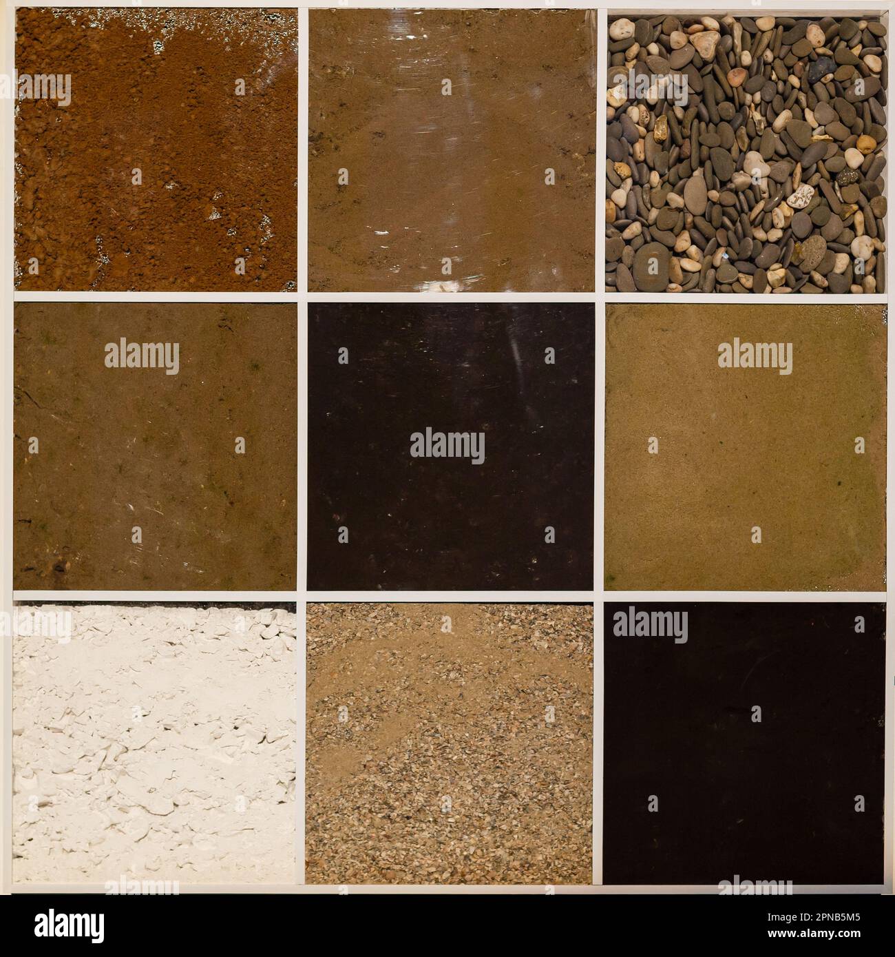 Old Stone Pavement Texture Collage. Various Granite Cobblestone Road ...