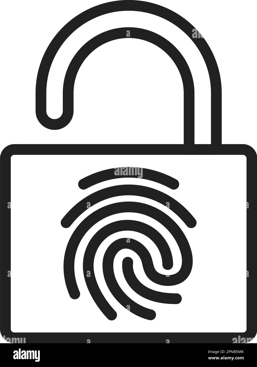 Fingerprint Lock icon vector image. Suitable for mobile apps, web apps ...