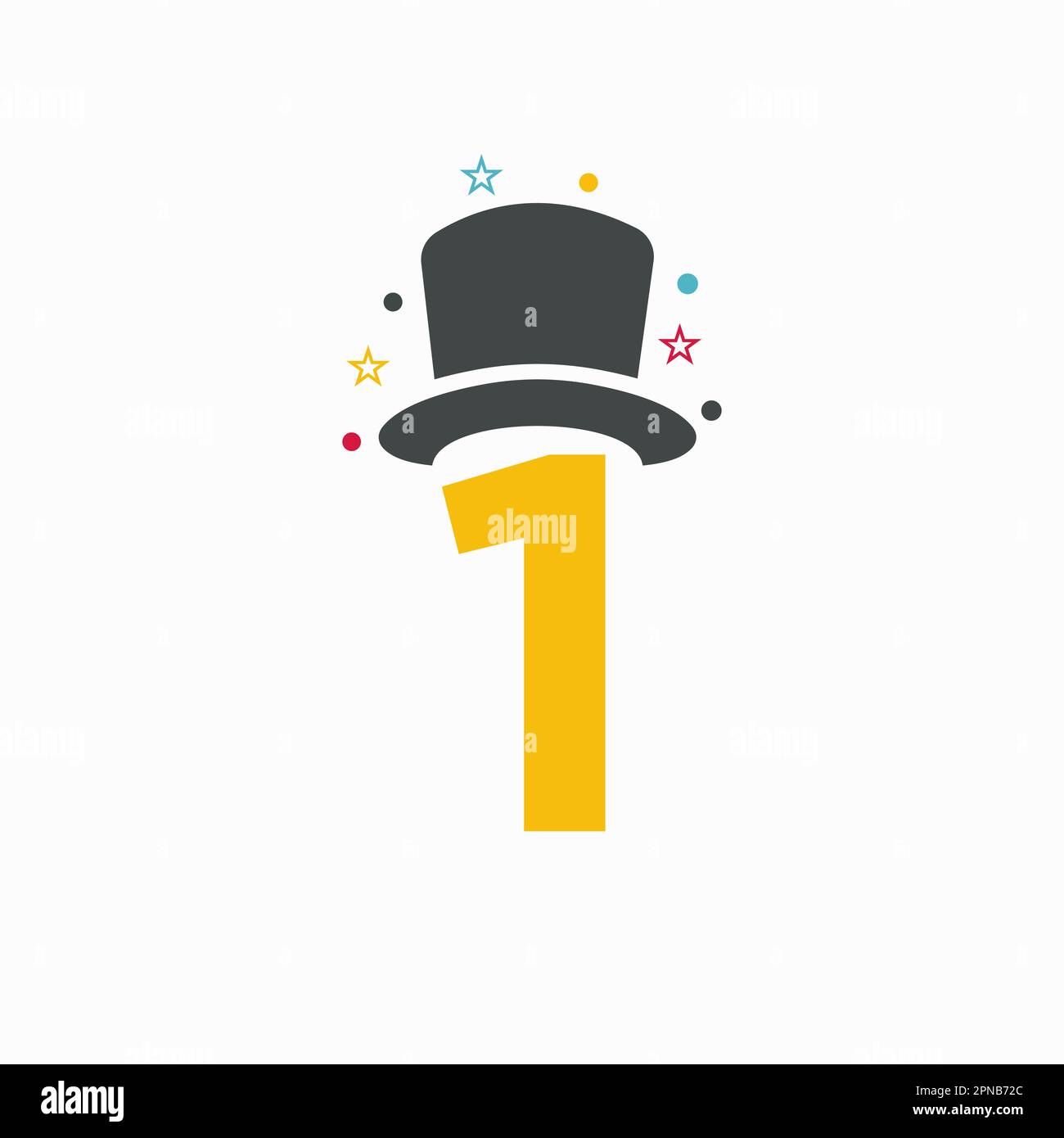 Letter 1 Magic Hat Logo Design. Magician Symbol Vector Template Stock ...