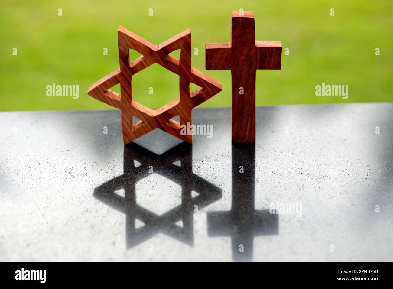 Equal rights concept: Equality of religions. A jewish star of david and ...