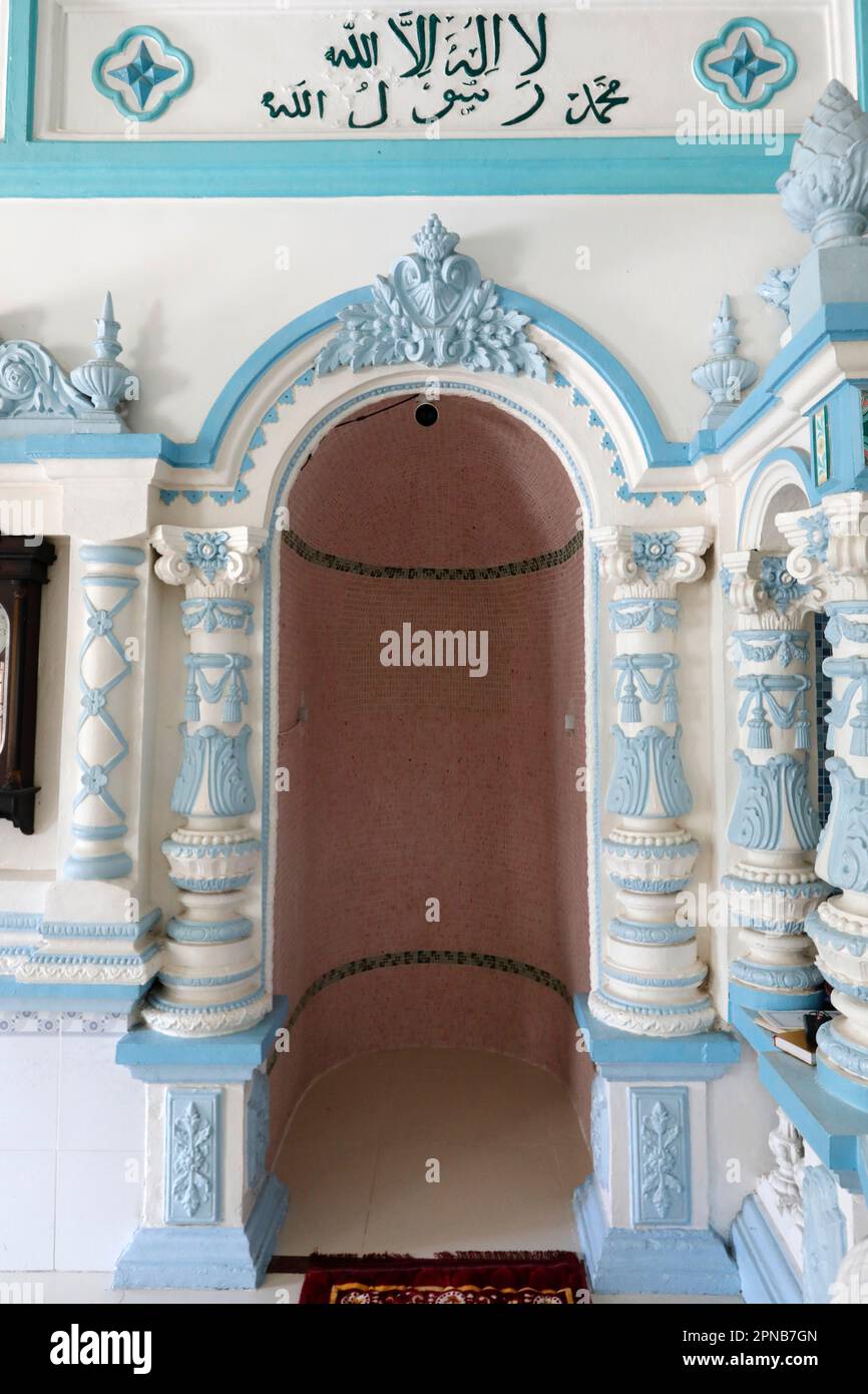 Masjid Nia'mah mosque. Prayer hall with mihrab. Chau Doc. Vietnam Stock ...