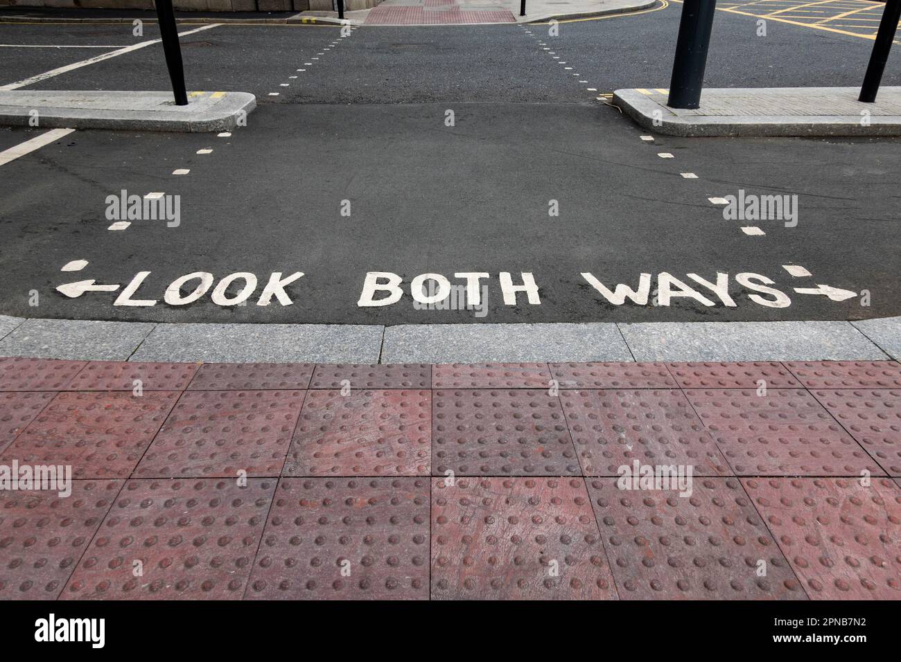 Warning sign on Liverpool road Stock Photo - Alamy