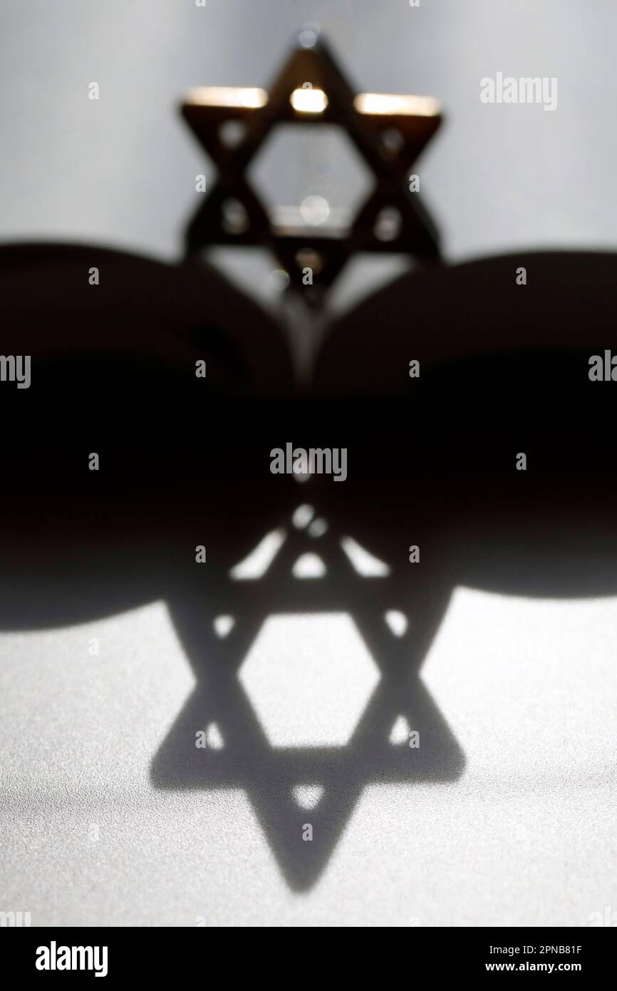 Jewish star or star of David on a Torah. Symbols of judaism Stock Photo ...