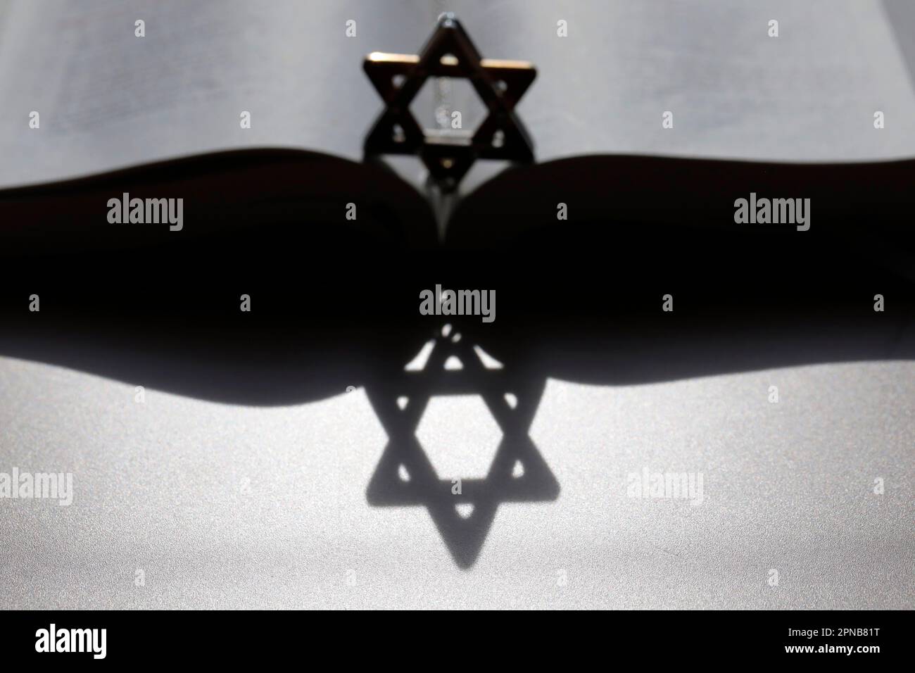 Jewish star or star of David on a Torah. Symbols of judaism Stock Photo ...