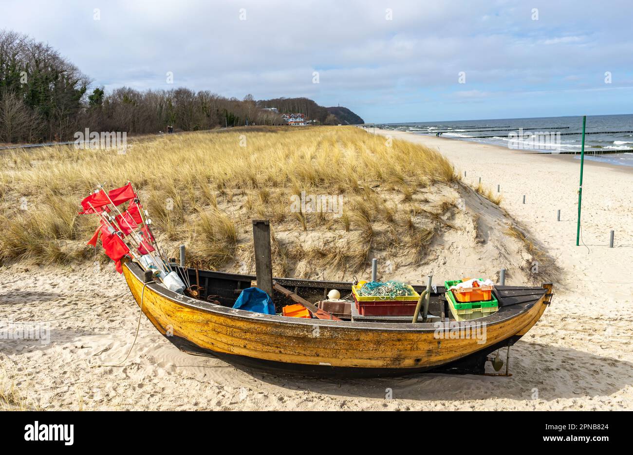 fishing boat on the beach baltic sea Stock Photo - Alamy