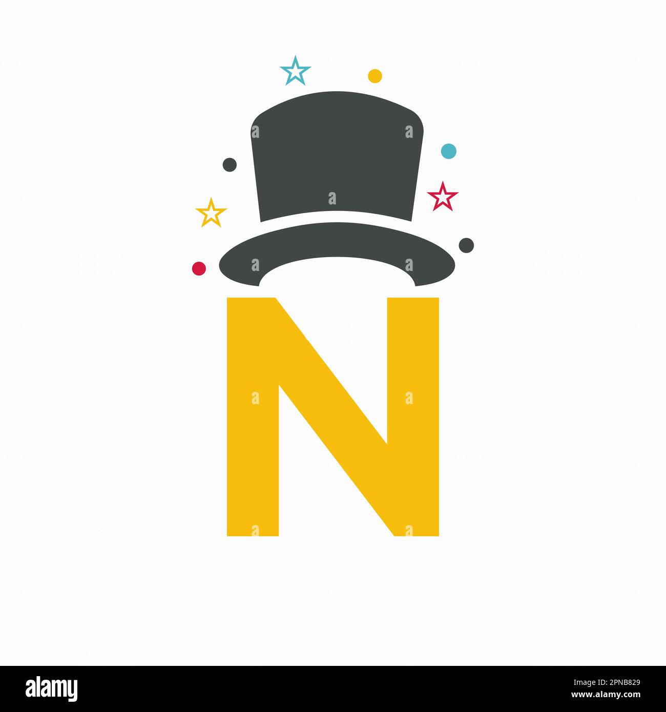 Letter N Magic Hat Logo Design. Magician Symbol Vector Template Stock ...
