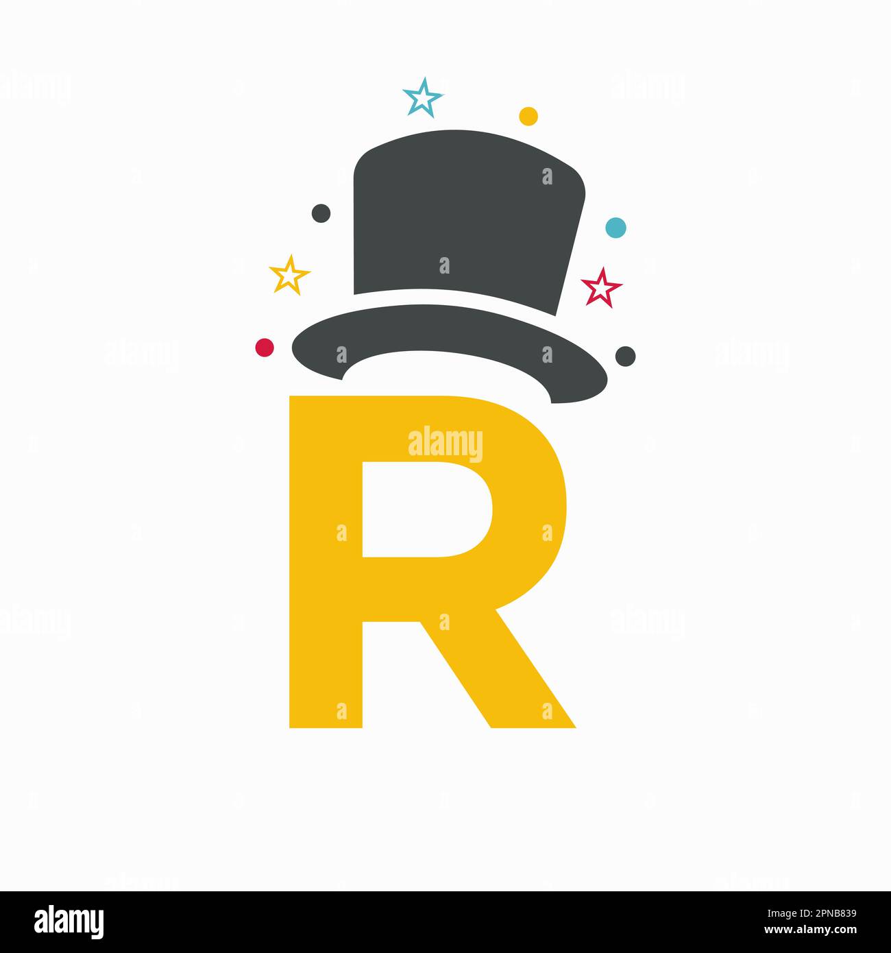 Letter R Magic Hat Logo Design. Magician Symbol Vector Template Stock ...