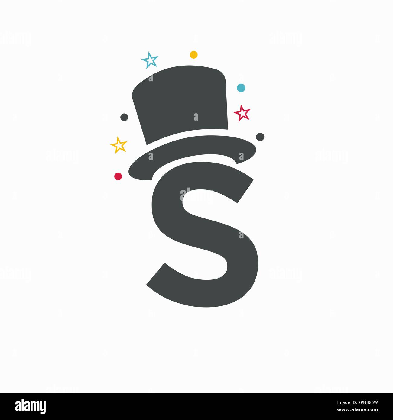 Letter S Magic Hat Logo Design. Magician Symbol Vector Template Stock ...