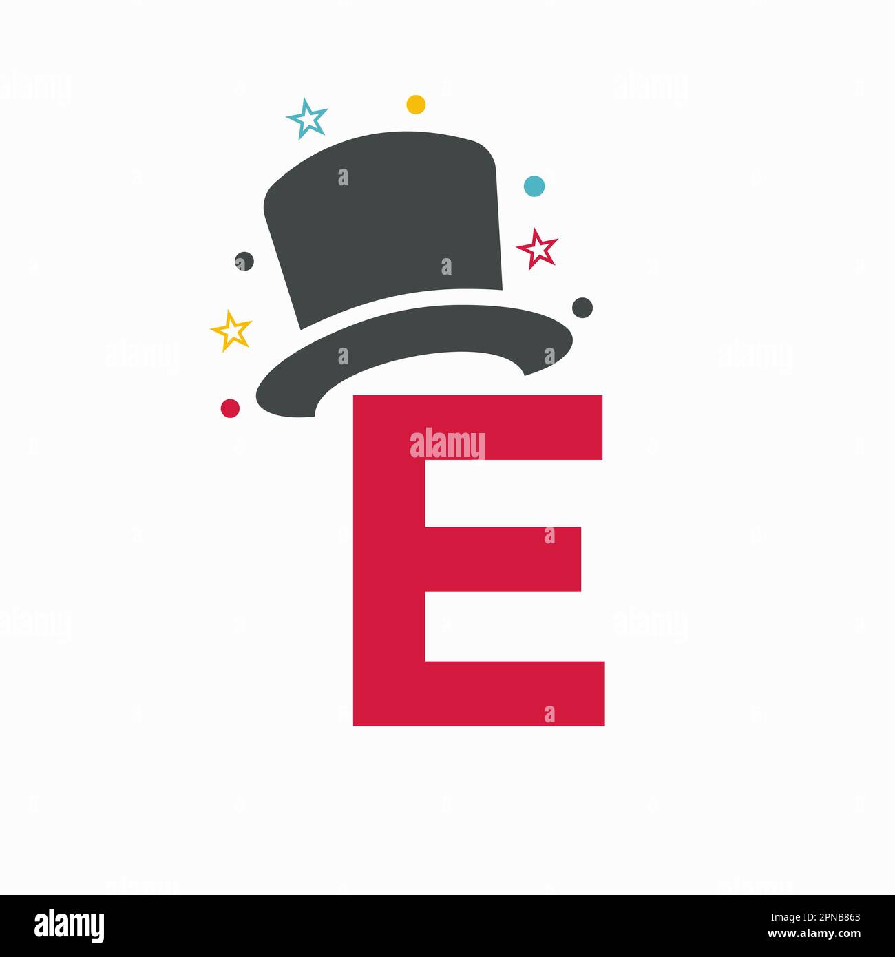 Letter E Magic Hat Logo Design. Magician Symbol Vector Template Stock ...