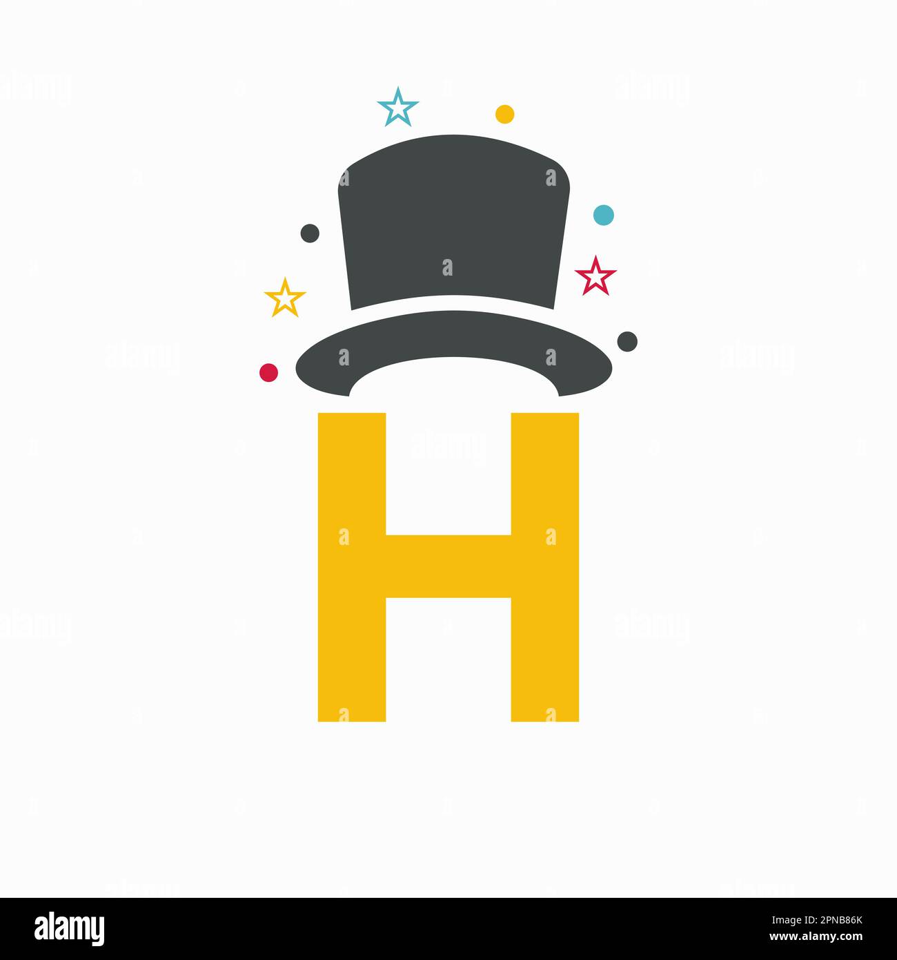 Letter H Magic Hat Logo Design. Magician Symbol Vector Template Stock ...