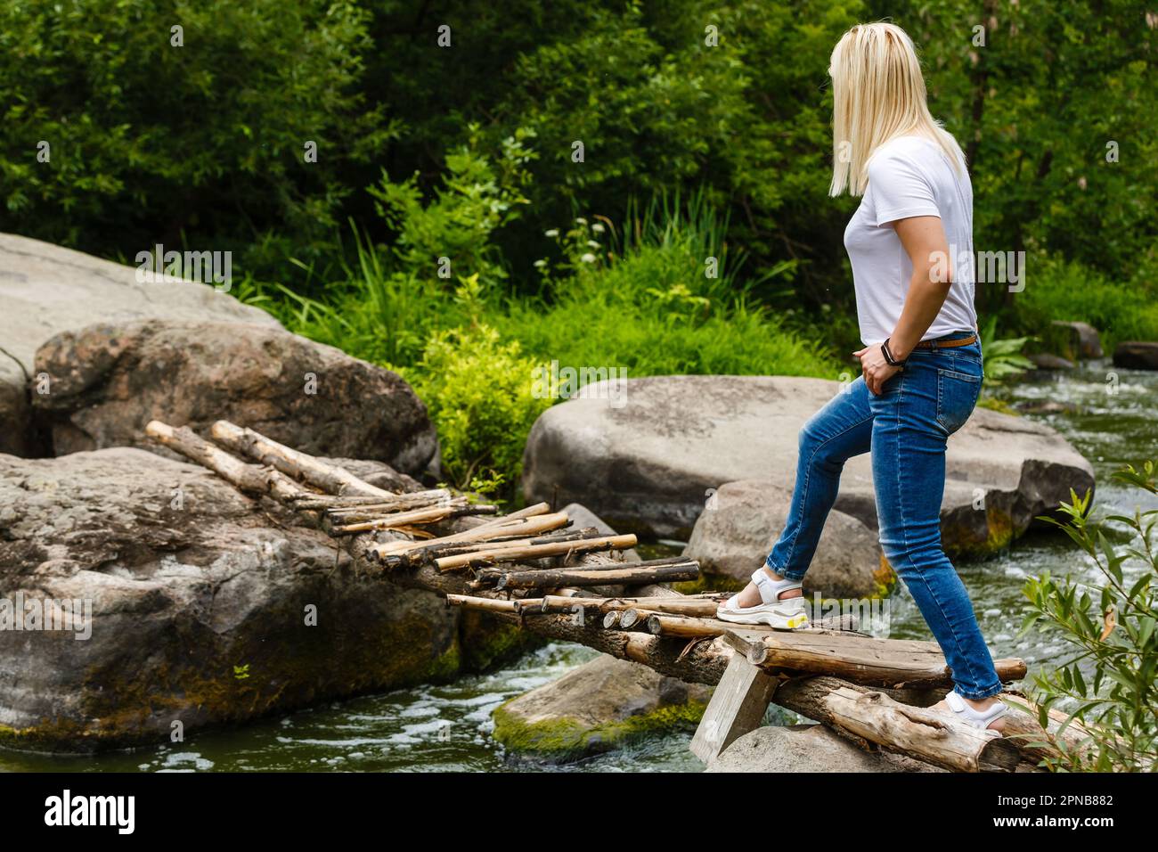 Foot stepping stones water hi-res stock photography and images - Alamy