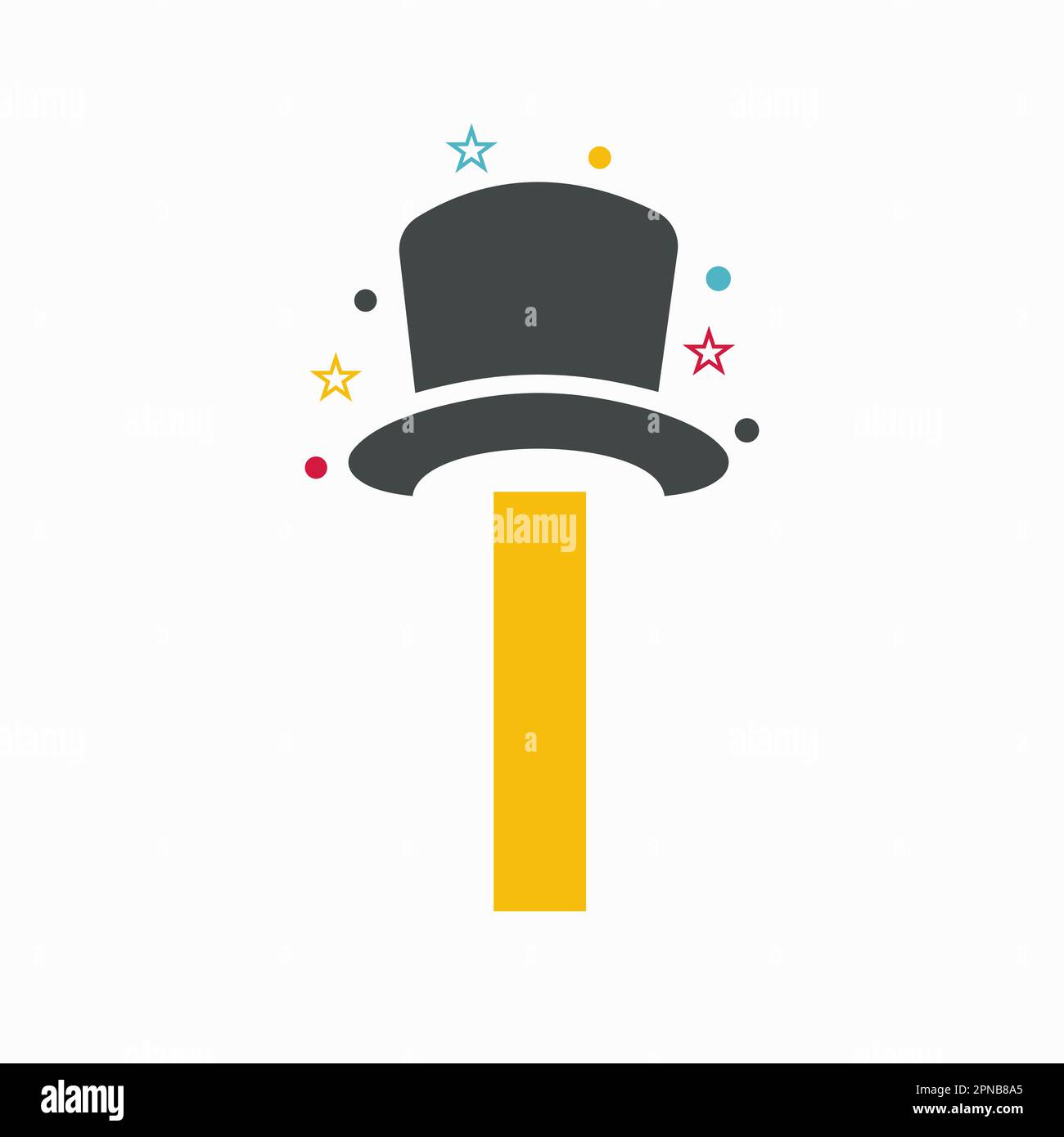 Letter I Magic Hat Logo Design. Magician Symbol Vector Template Stock ...