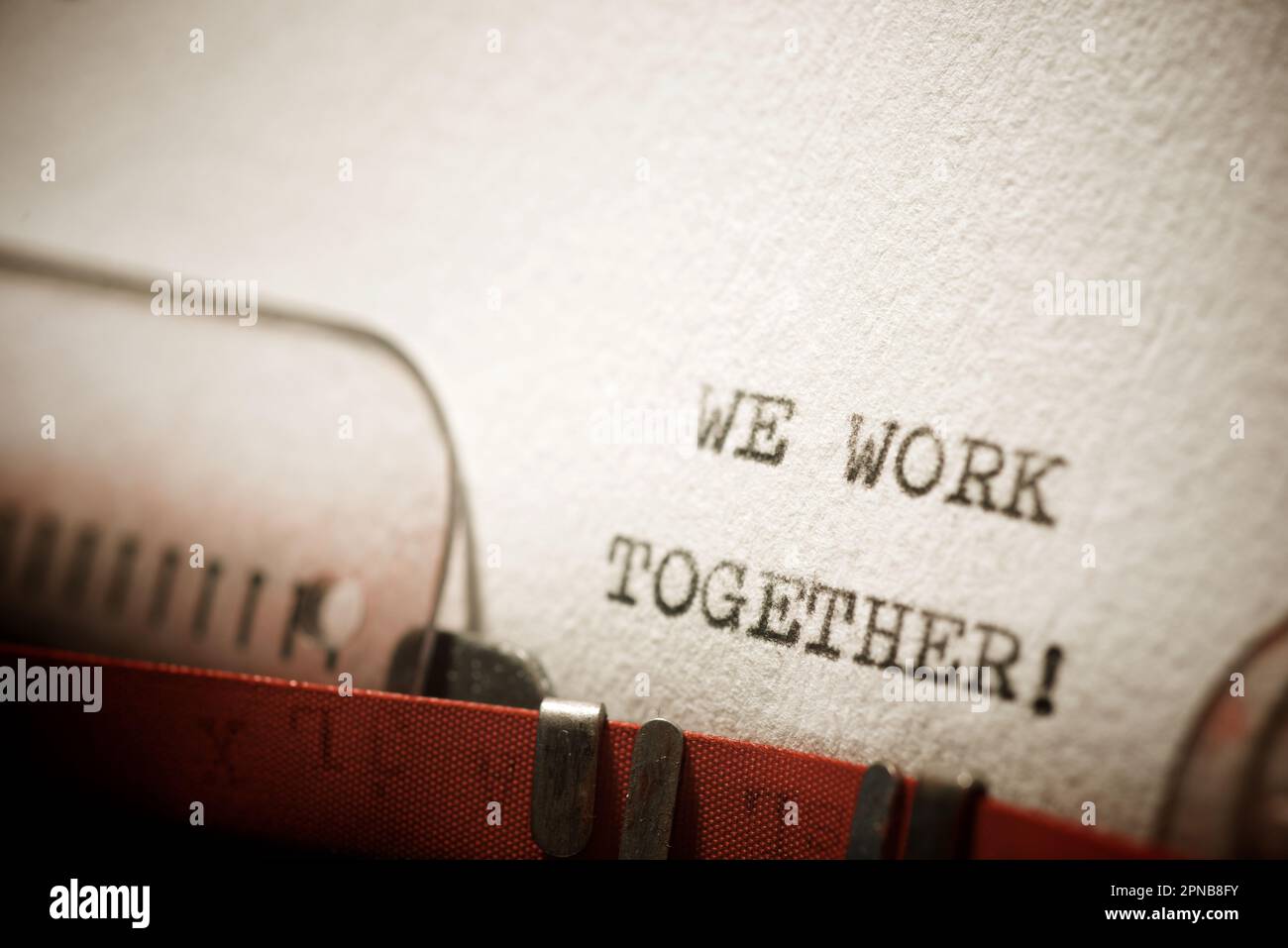 We work together text written with a typewriter Stock Photo - Alamy