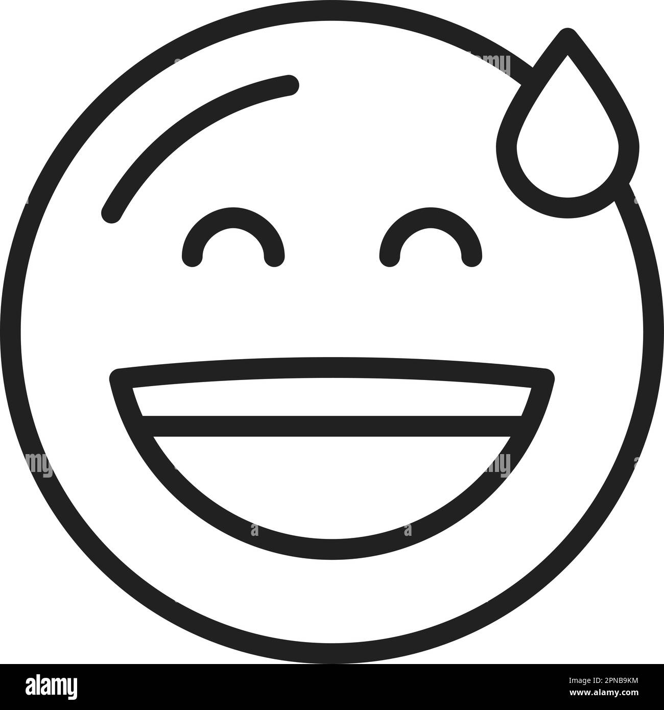 Grinning Face with Sweat icon vector image. Suitable for mobile apps, web apps and print media ...