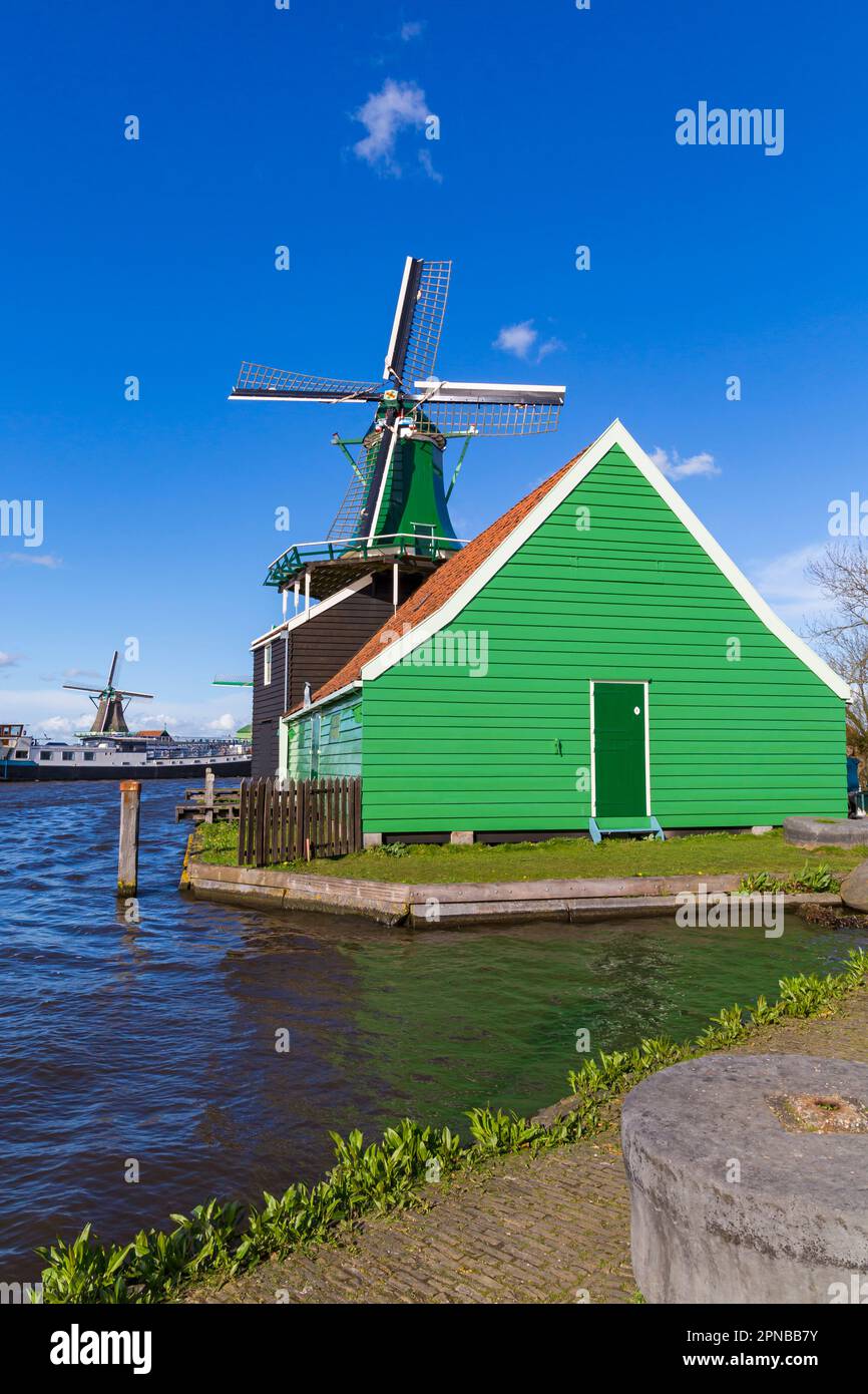 Picturesque village of Zaanse Schans Village at Holland, Netherlands in ...