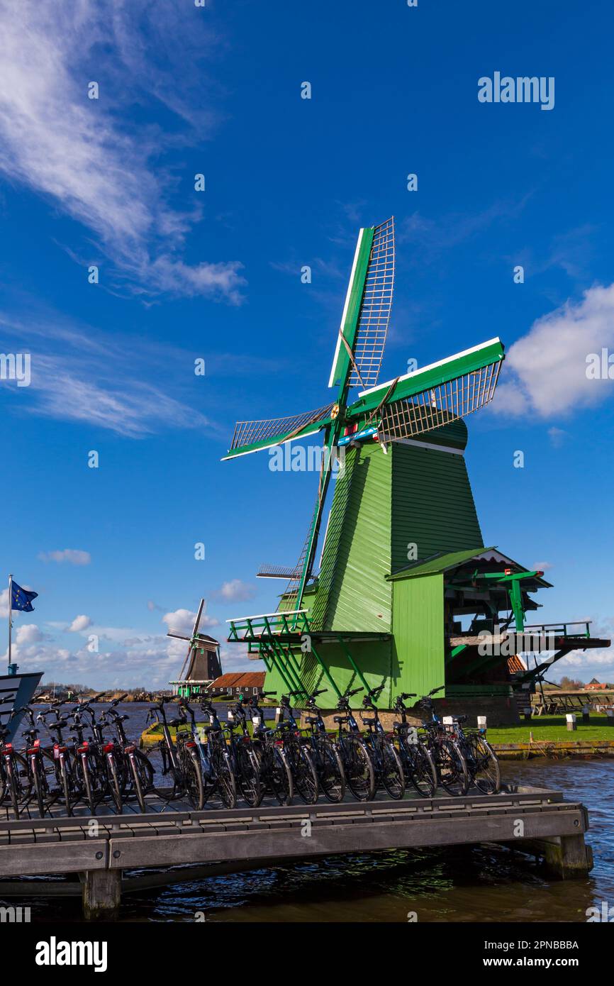 Picturesque village of Zaanse Schans Village at Holland, Netherlands in ...