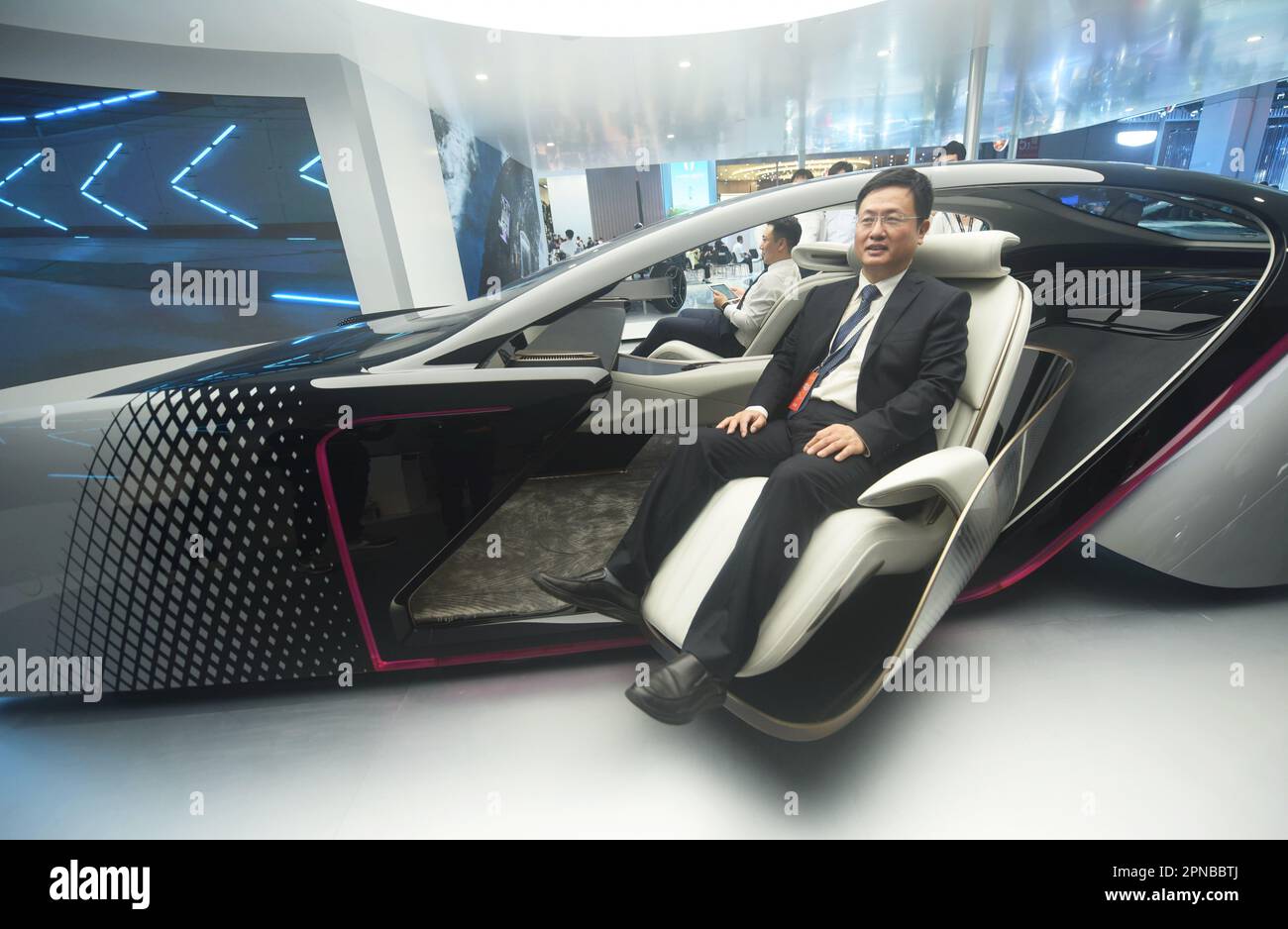 SHANGHAI, CHINA - APRIL 18, 2023 - Visitors experience Hongqi's ...