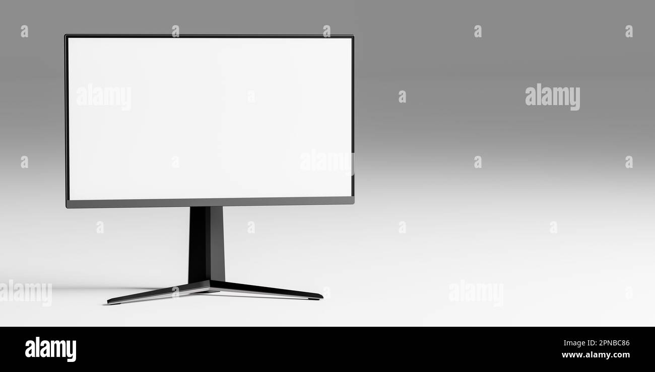 Mock up Computer monitor with blank screen. Mockup monitor desktop computer. Modern pc computer ...