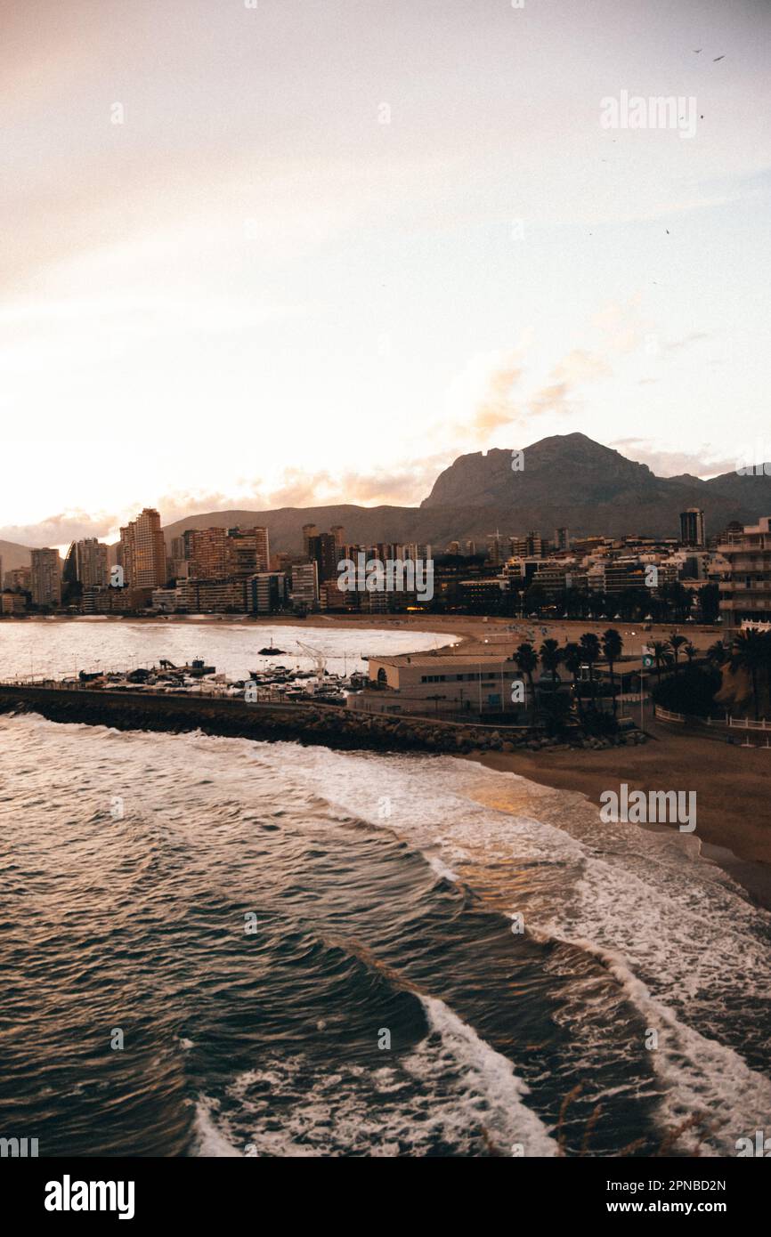 Benidorm during sunset Stock Photo - Alamy