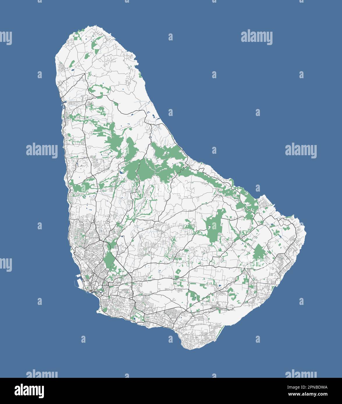 Barbados map, Caribbean island illustration Stock Vector Image & Art ...