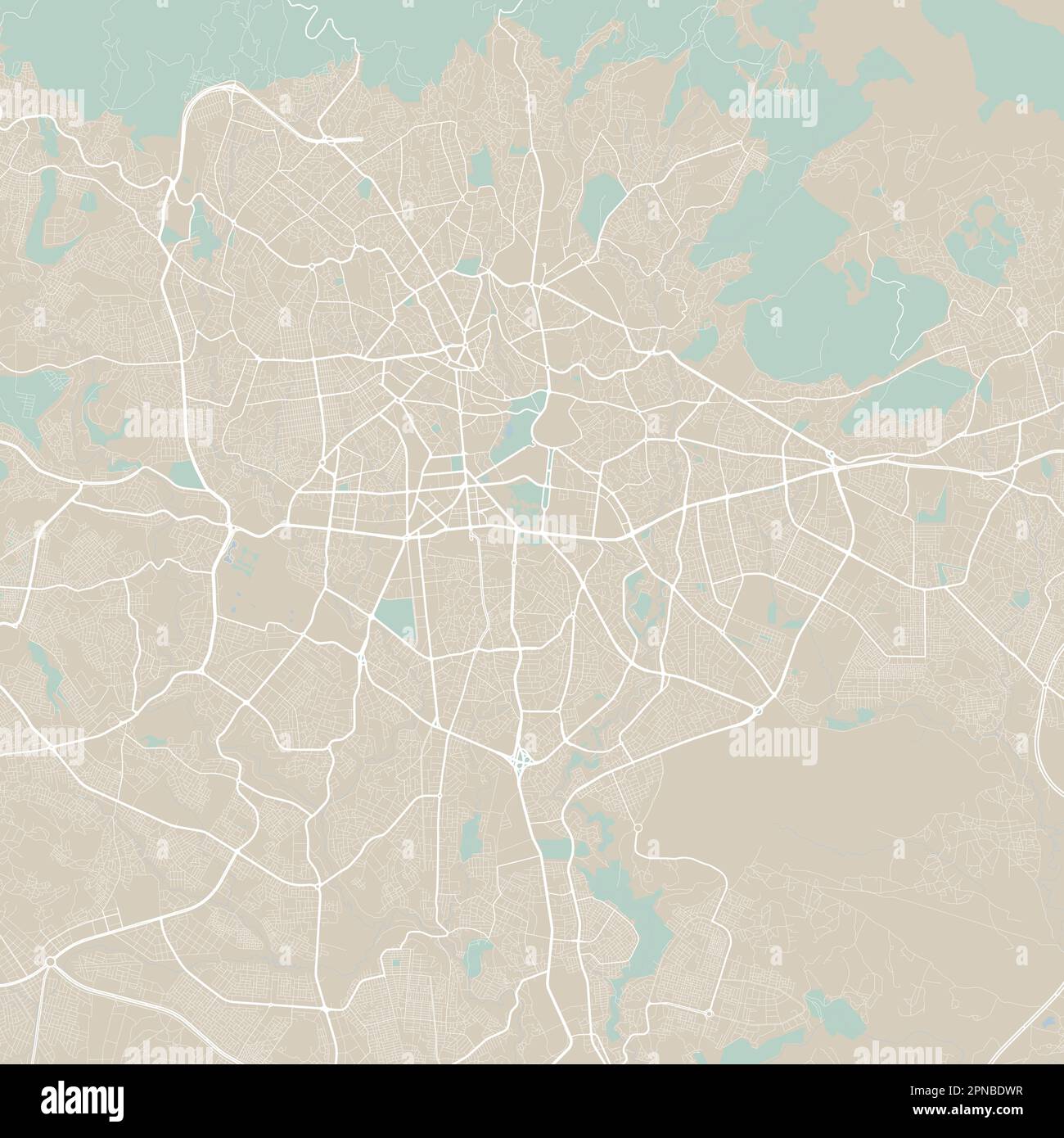 Detailed map of Addis Ababa city, capital of Ethiopia. Municipal ...