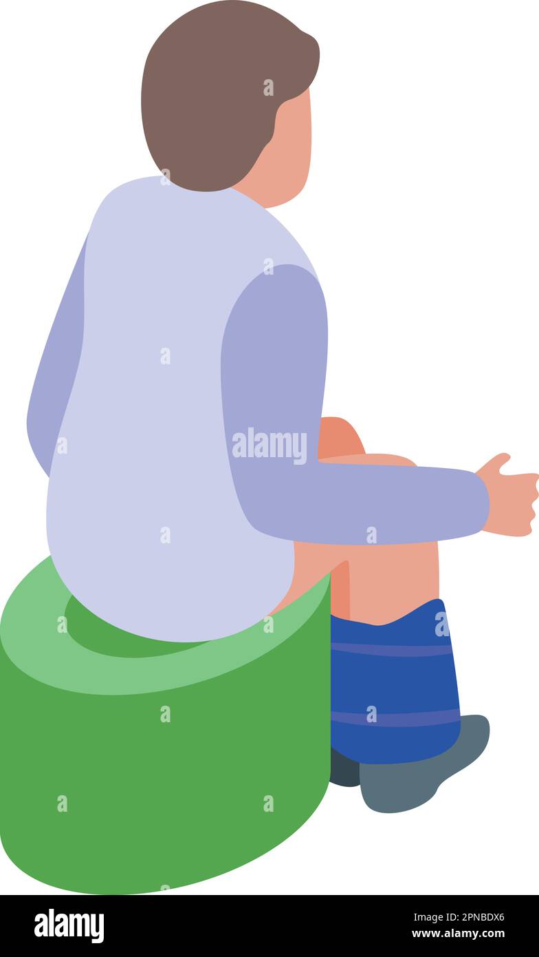 Baby sitting on the toilet icon isometric vector. Child pot. Pee ...