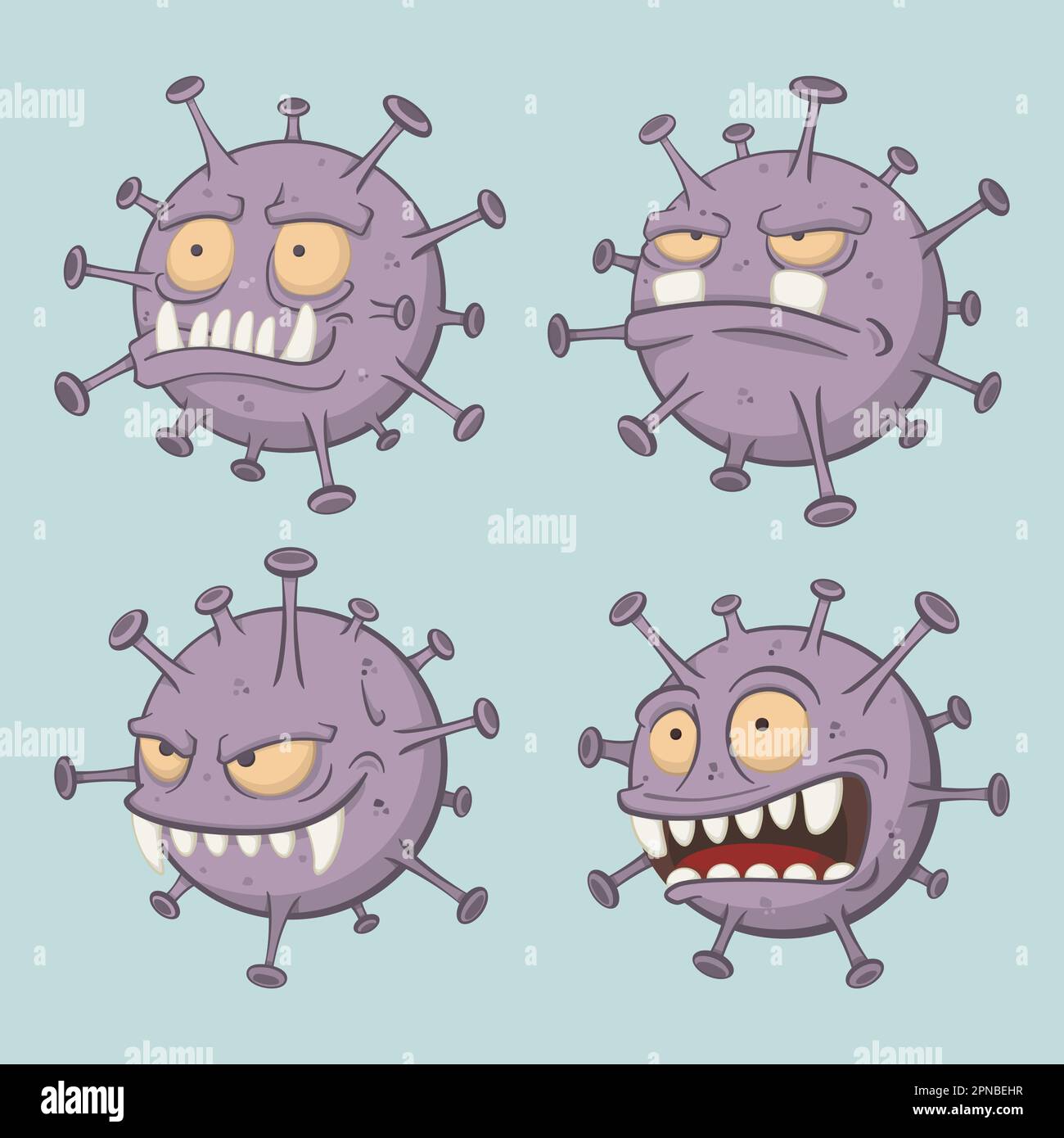 Cartoon Corona Virus Monster Set Stock Vector Image & Art - Alamy